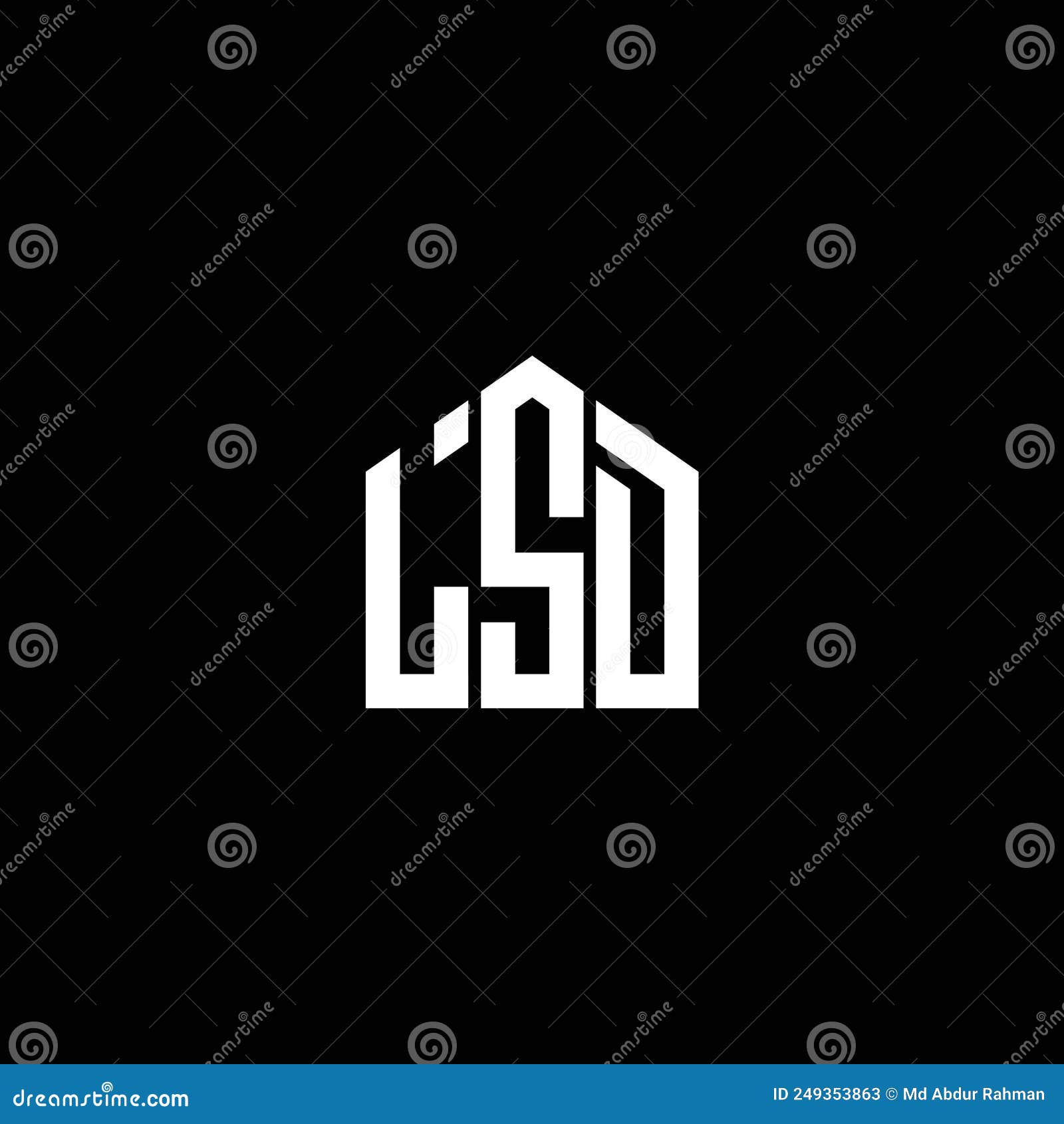 LSD Letter Logo Design on BLACK Background. LSD Creative Initials ...