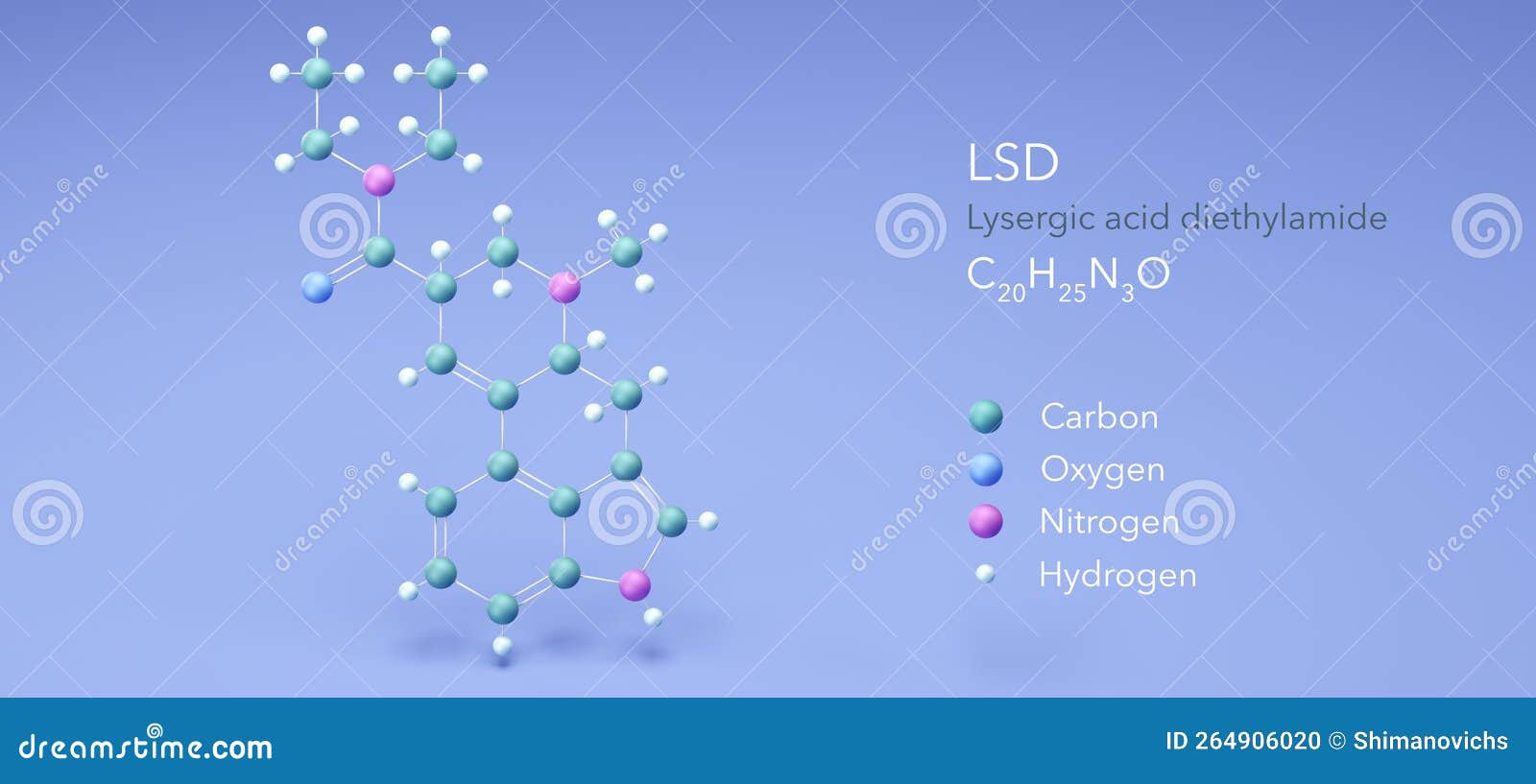 Lsd Molecular Structure Lysergic Acid Diethylamide 3d Model