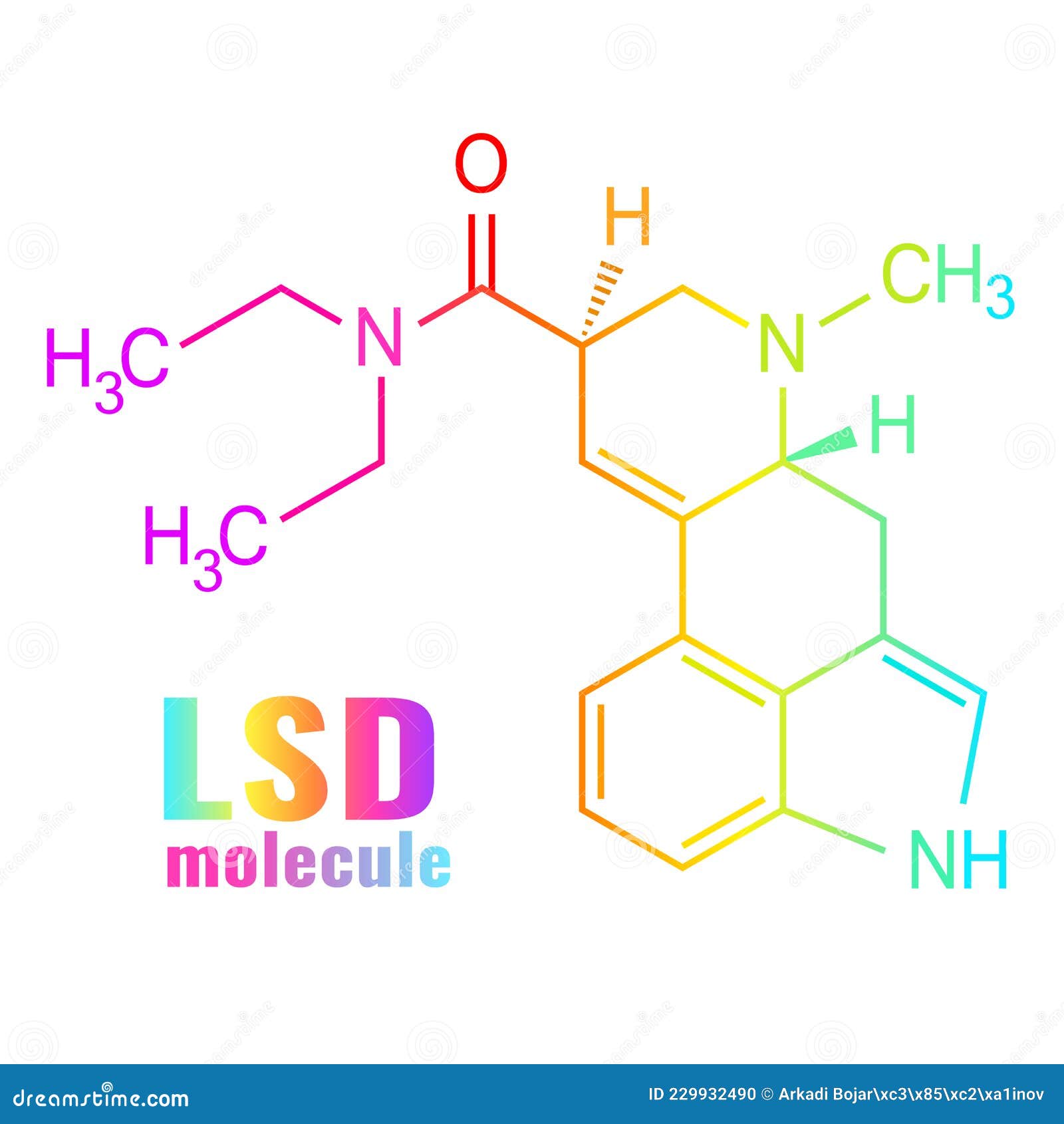 Lsd Molecule, Chemical Formula Stock Vector - Illustration of ...