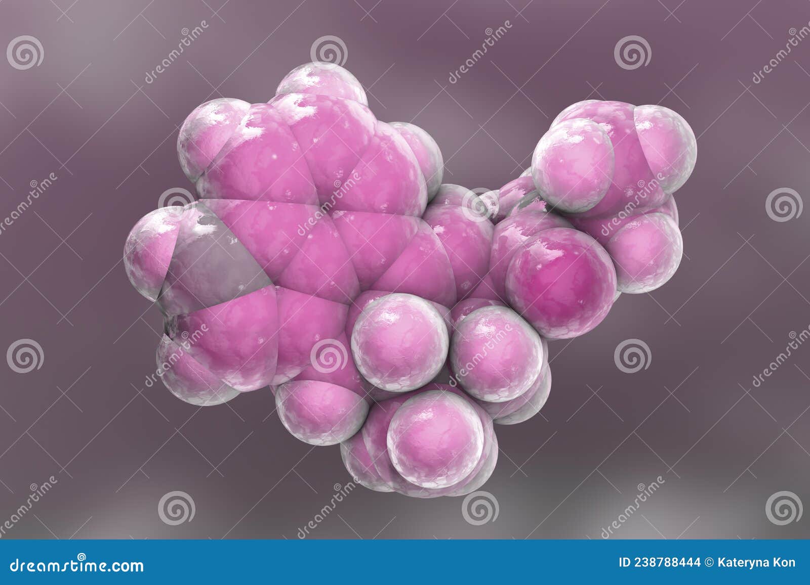 LSD Molecule, 3D Illustration Stock Illustration - Illustration of ball ...