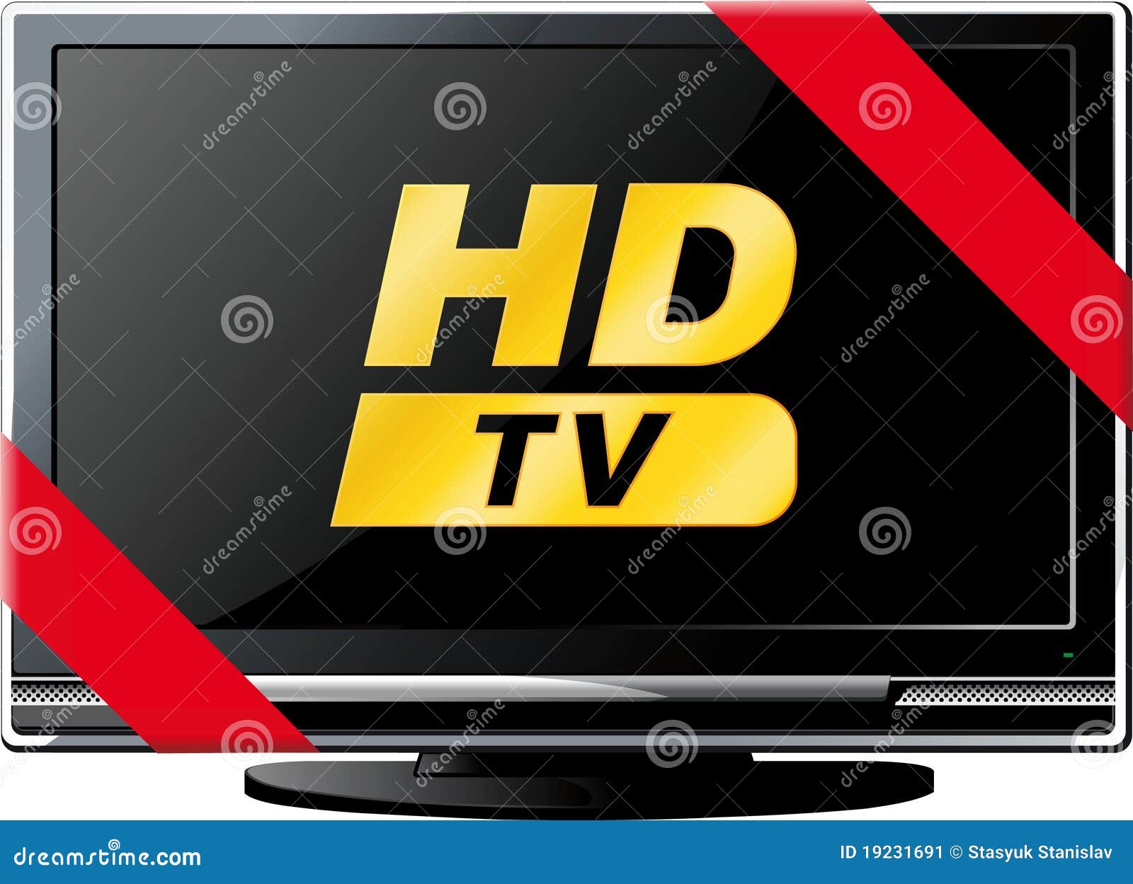 LSD TV with a red ribbon stock vector. Illustration of cinema - 19231691