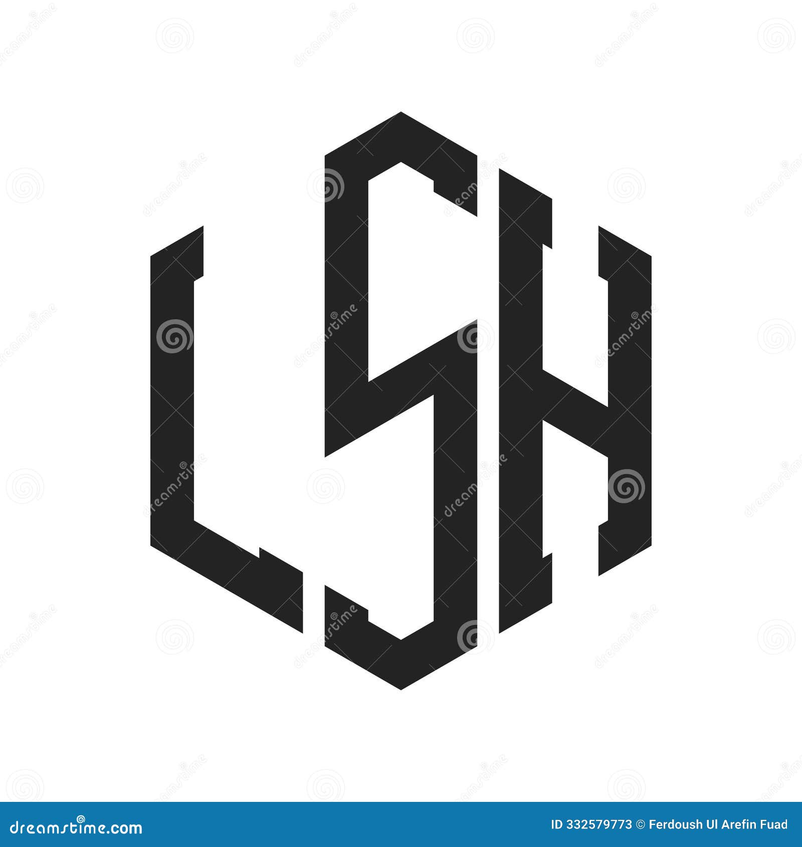 LSH Logo Design. Initial Letter LSH Monogram Logo Using Hexagon Shape ...