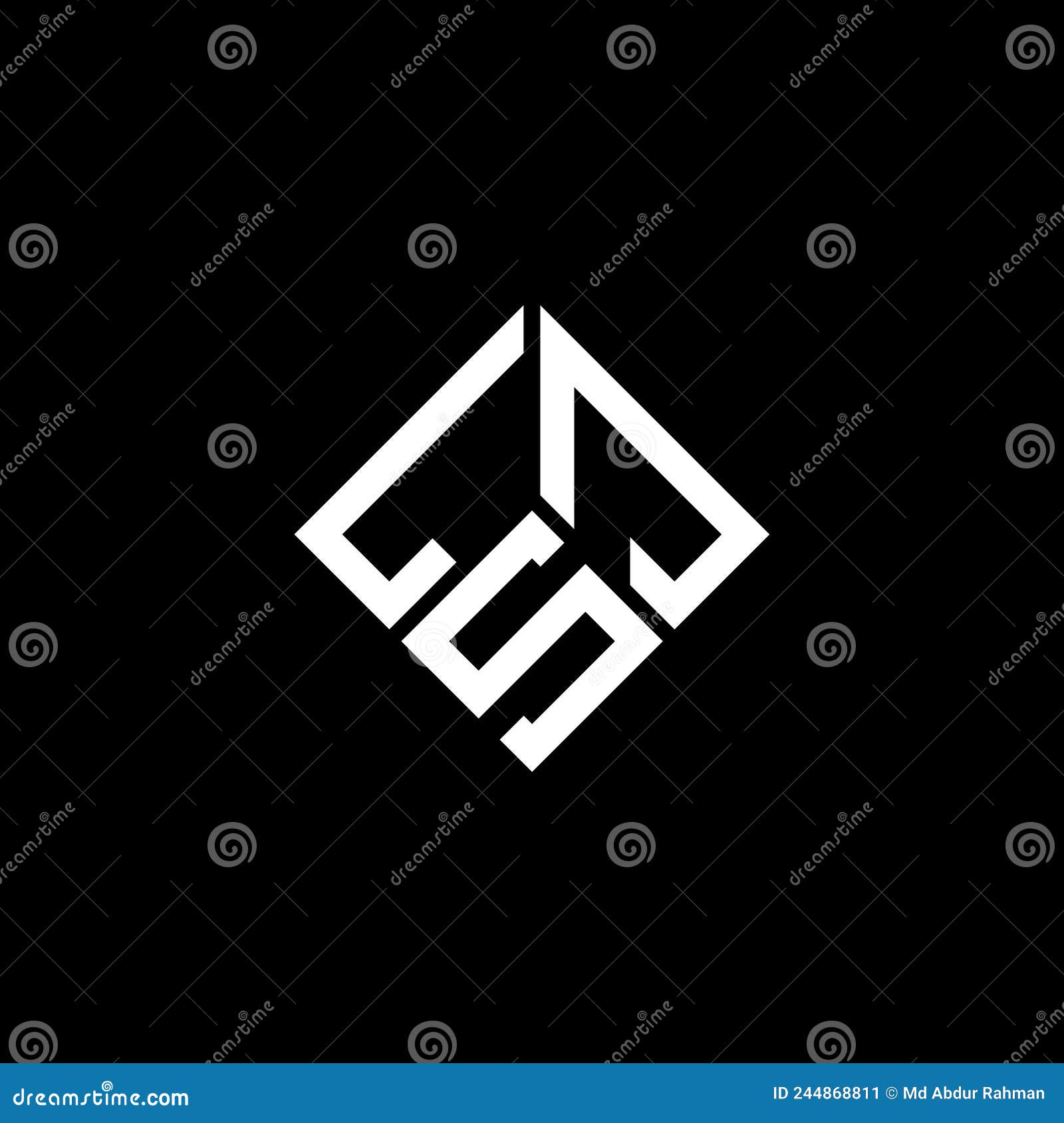 LSJ Letter Logo Design On Black Background. LSJ Creative Initials ...