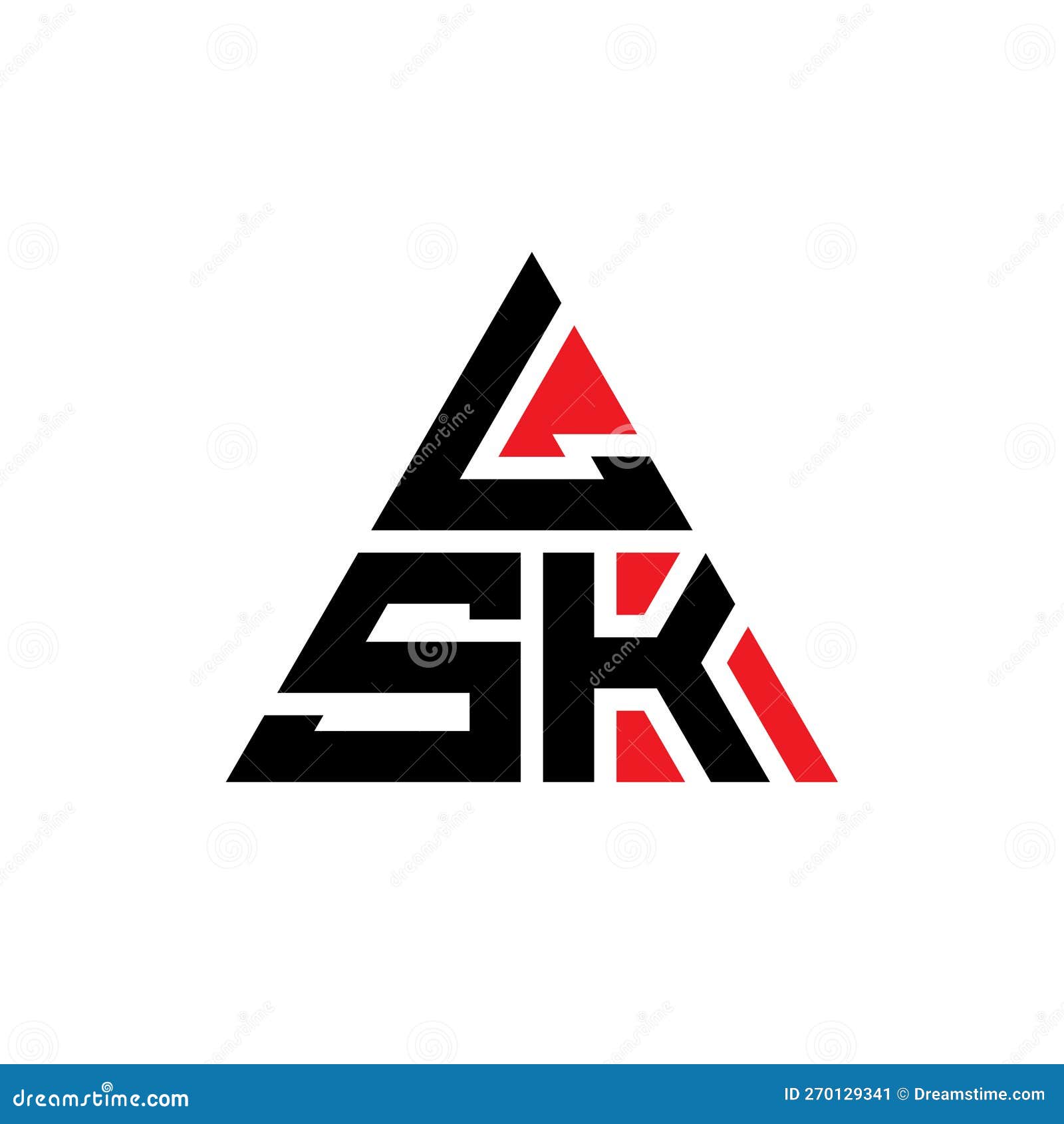 LSK Triangle Letter Logo Design with Triangle Shape. LSK Triangle Logo ...