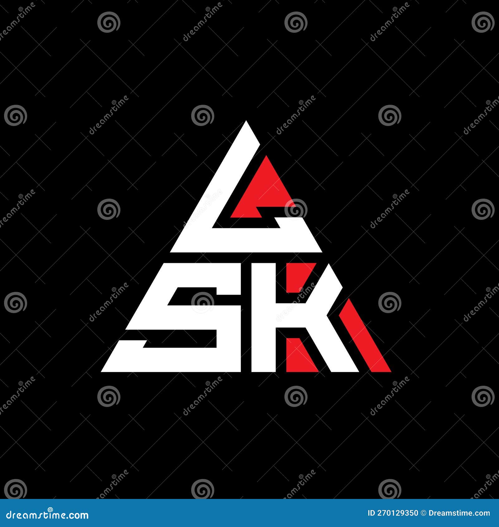 LSK Triangle Letter Logo Design with Triangle Shape. LSK Triangle Logo ...