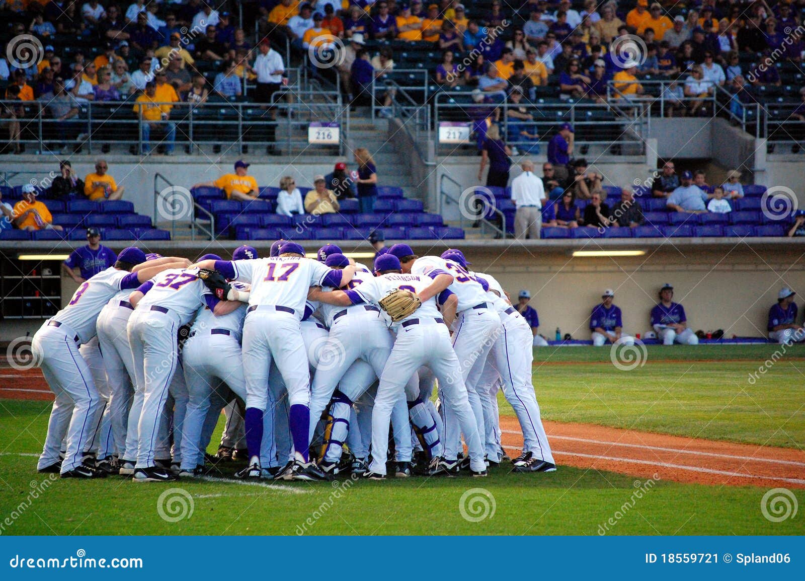 LSU Baseball Huddles editorial photo. Image of state - 18559721