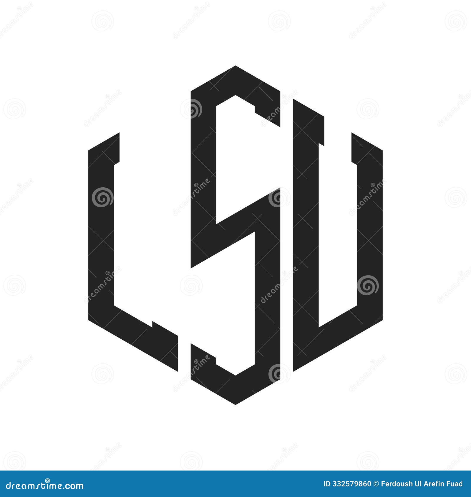 LSU Logo Design. Initial Letter LSU Monogram Logo Using Hexagon Shape ...