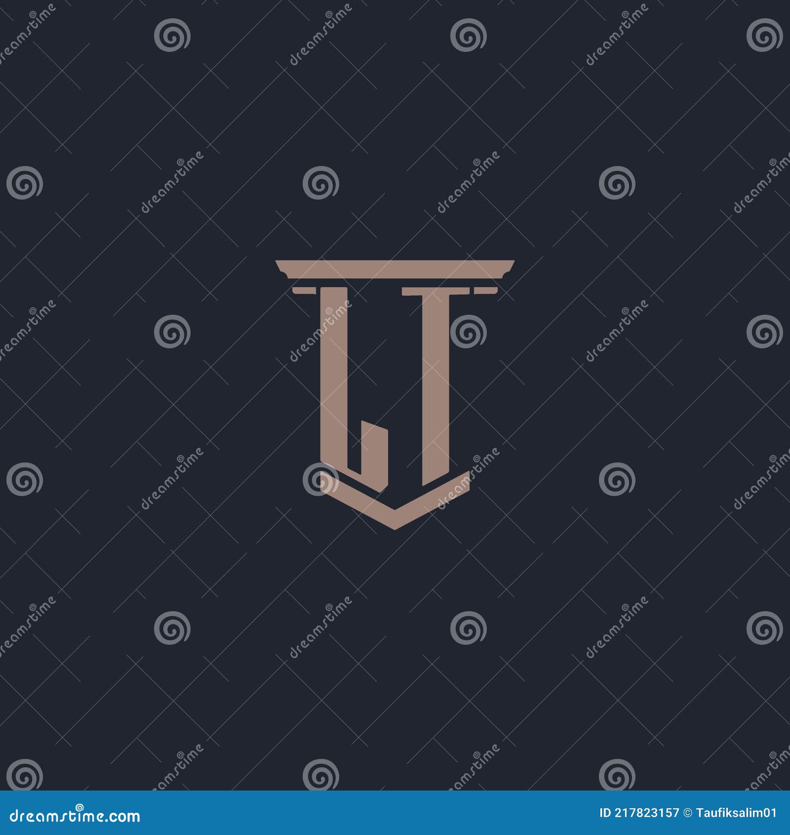 LT Initial Monogram Logo with Pillar Style Design Stock Vector ...