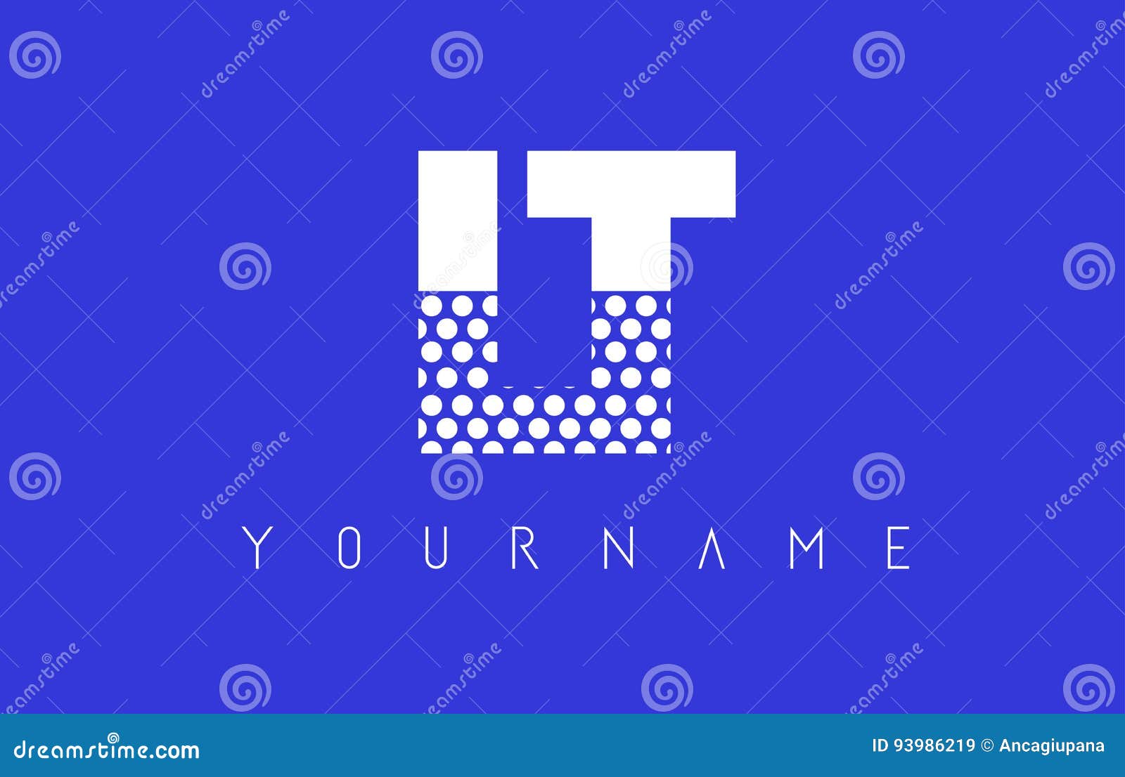 LT L T Dotted Letter Logo Design with Blue Background. Stock Vector ...