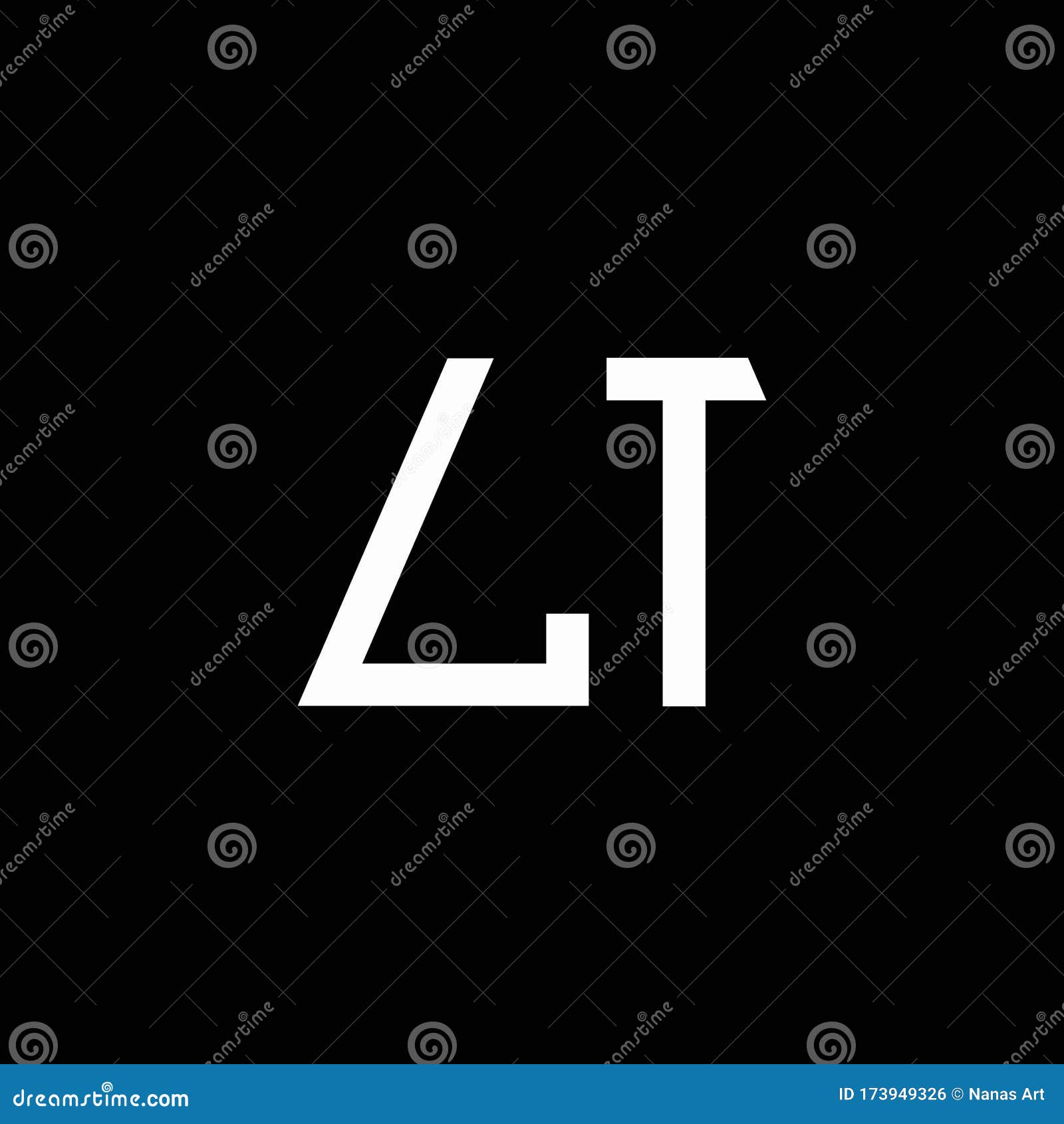 LT Logo Abstract Monogram Isolated on Black Background Stock Vector ...