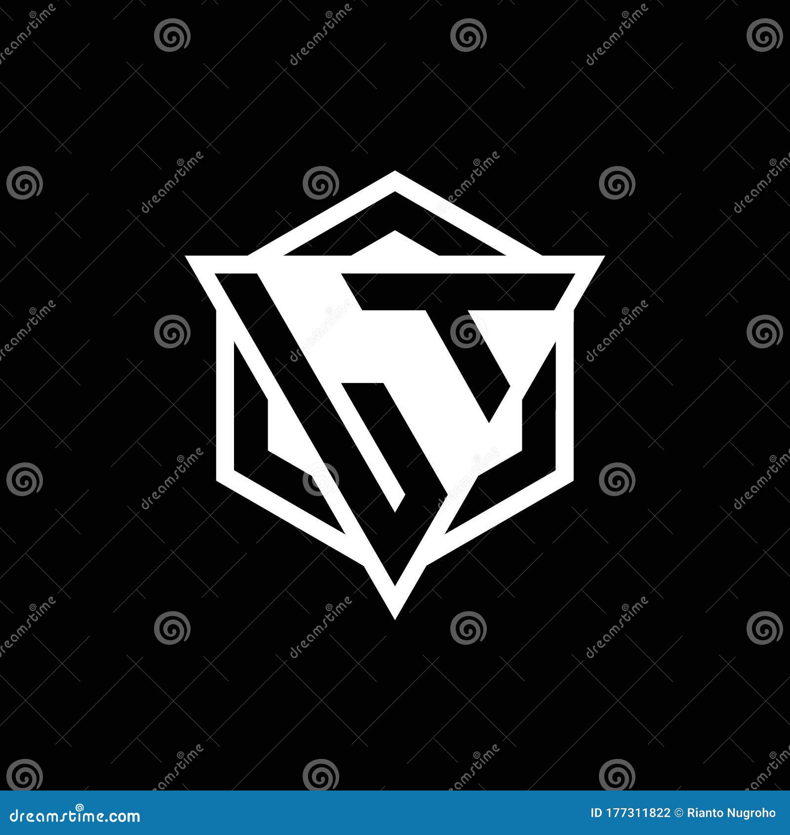 LT Logo Monogram with Triangle and Hexagon Shape Combination Stock ...