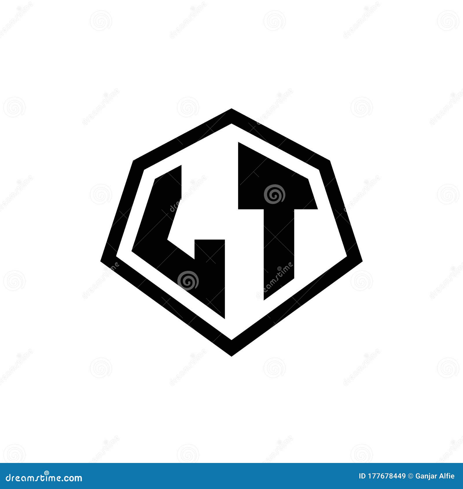 LT Monogram Logo with Hexagon Shape and Line Rounded Style Design ...