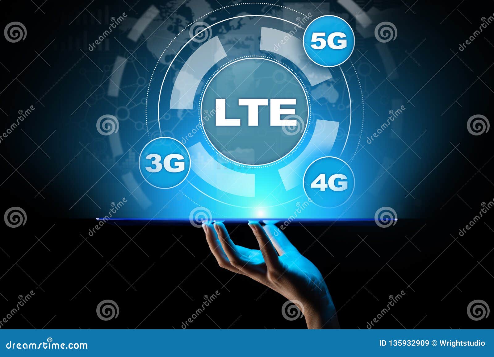 LTE Band, Mobile Internet and Telecommunication Technology Concept on ...