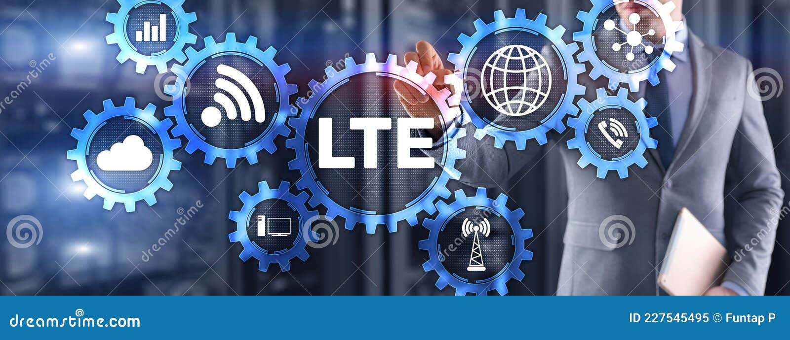 LTE Mobile and Telecommunication Technology Concept on Virtual Screen ...