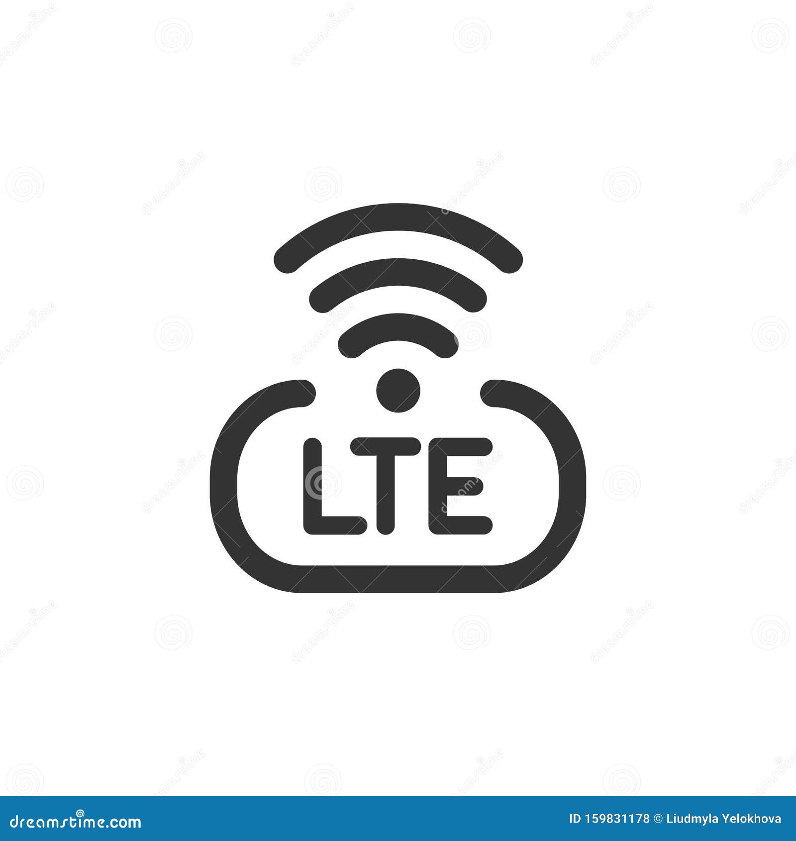 LTE Wireless Internet Vector Icon Isolated on White Background Stock ...