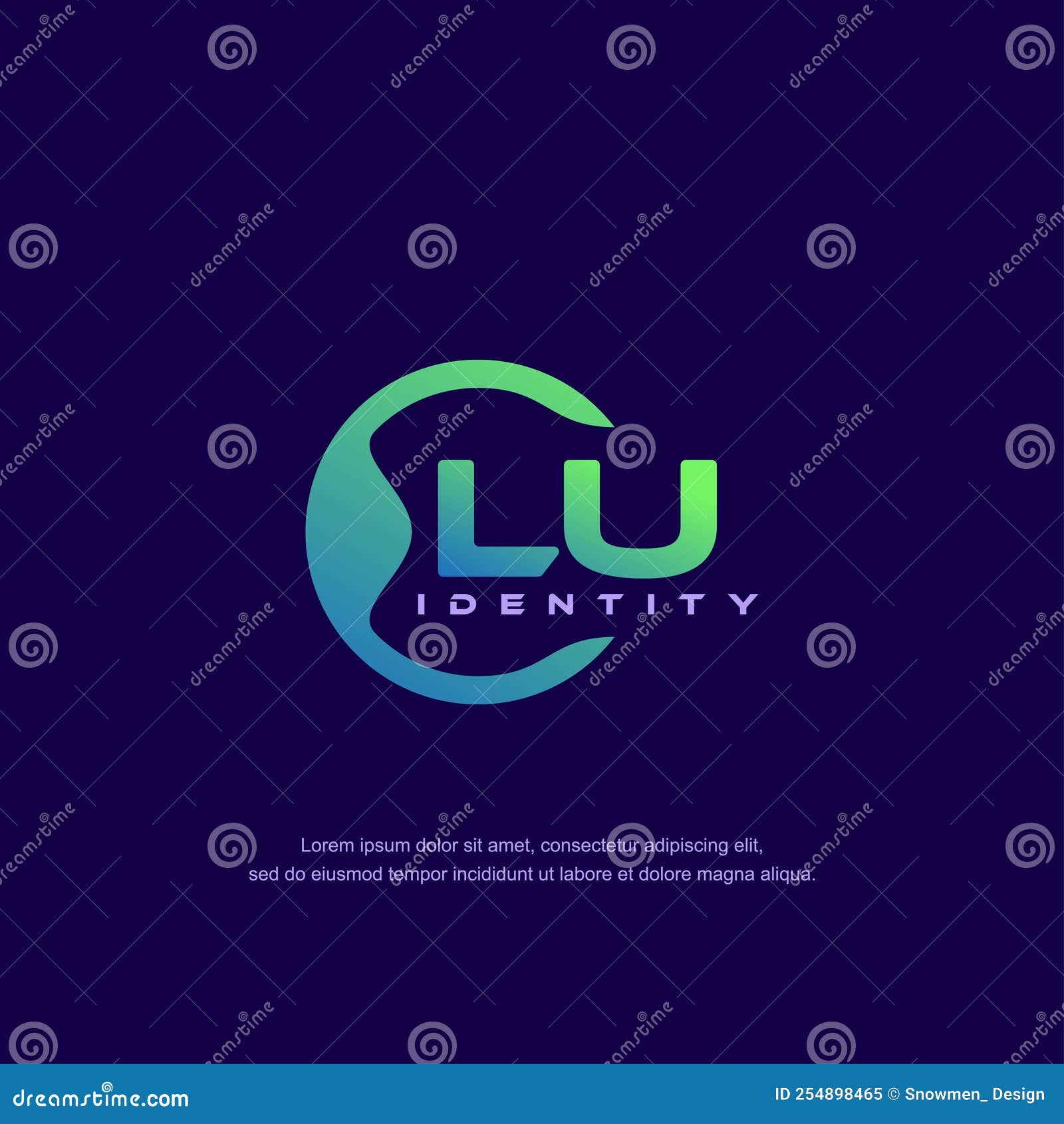 LU Initial Letter Circular Line Logo Template Vector with Gradient ...