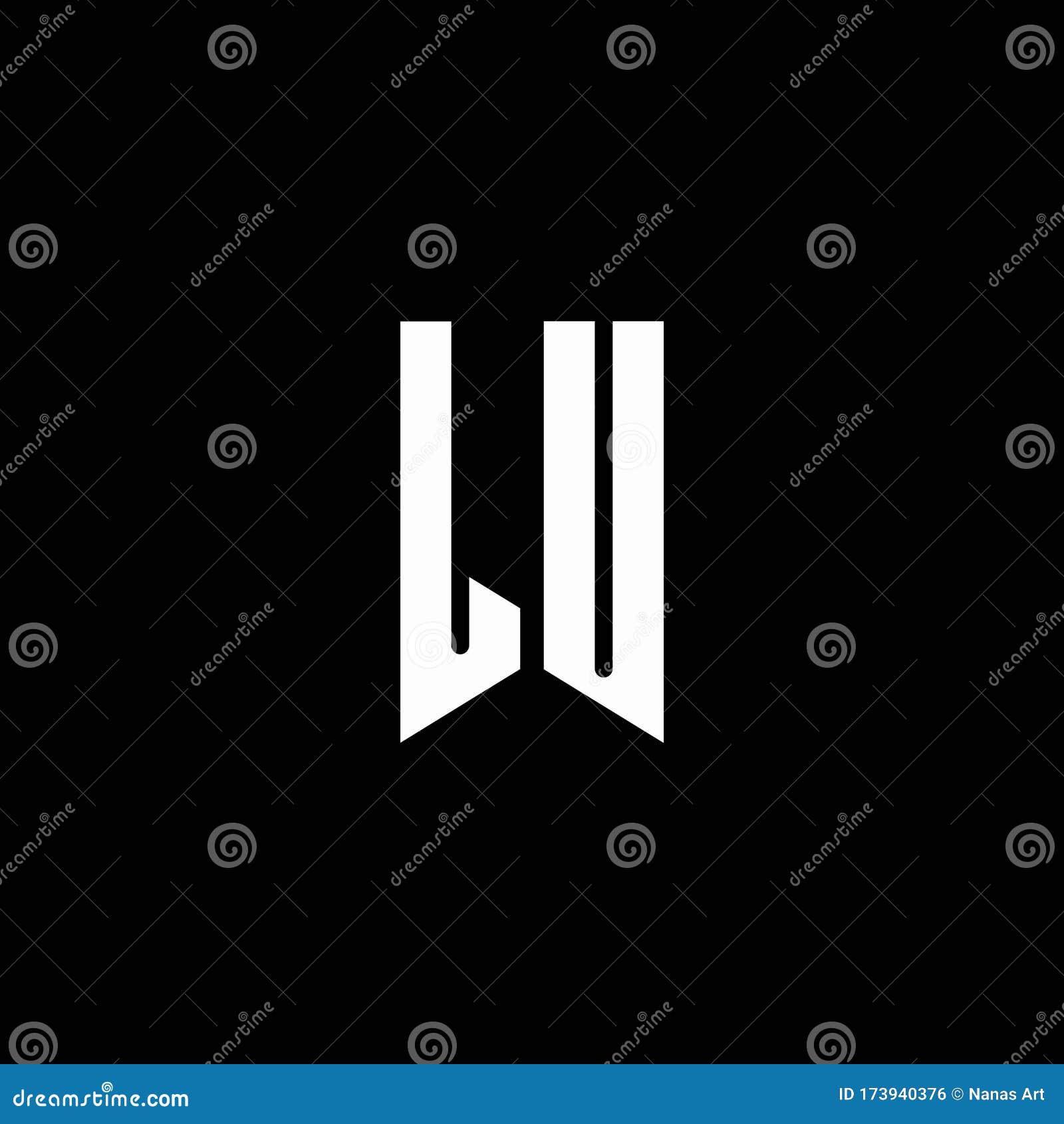 LU Logo Monogram with Emblem Style Isolated on Black Background Stock ...