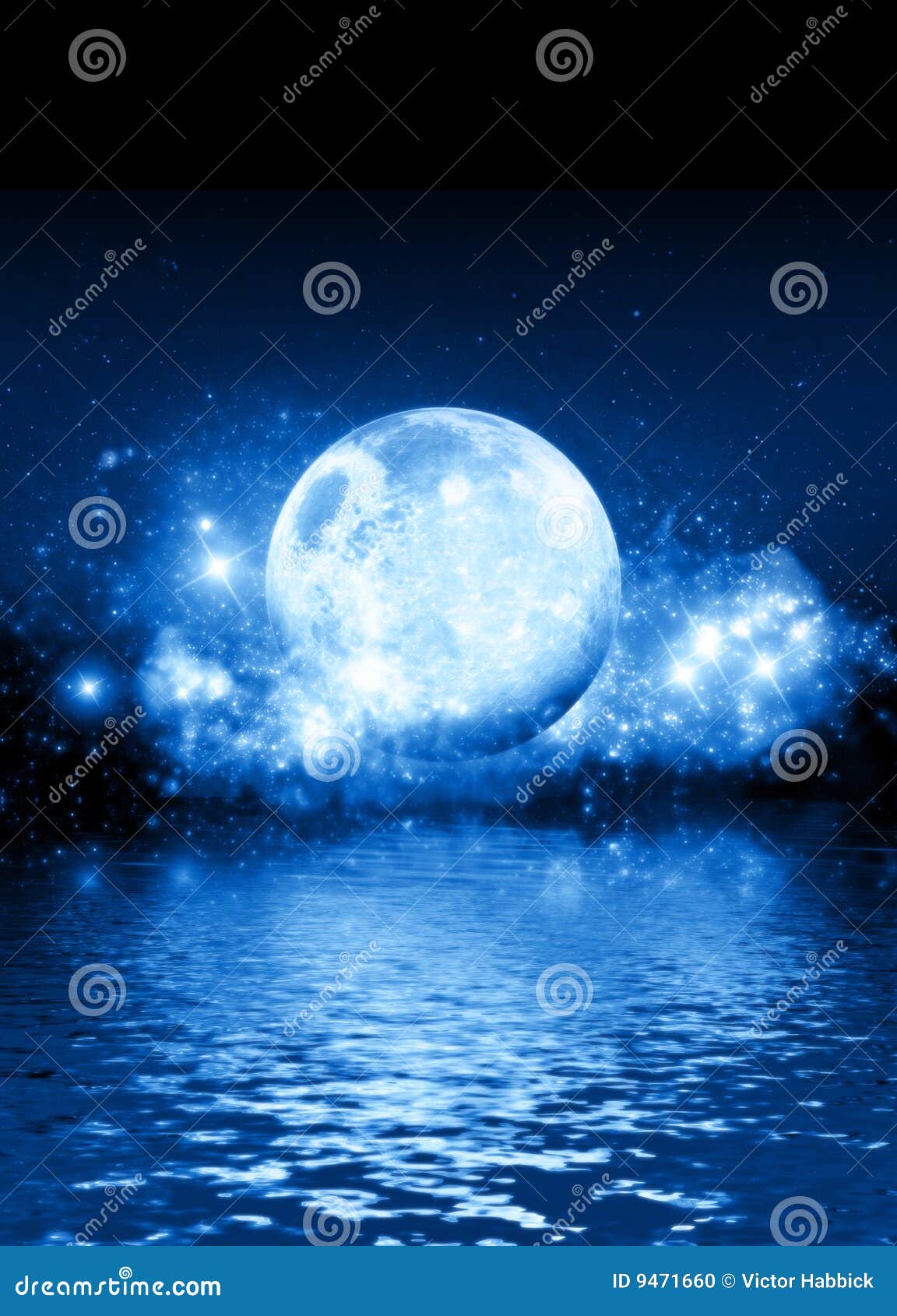 Lua azul ilustração stock. Ilustração de azul, lunar, céu - 9471660