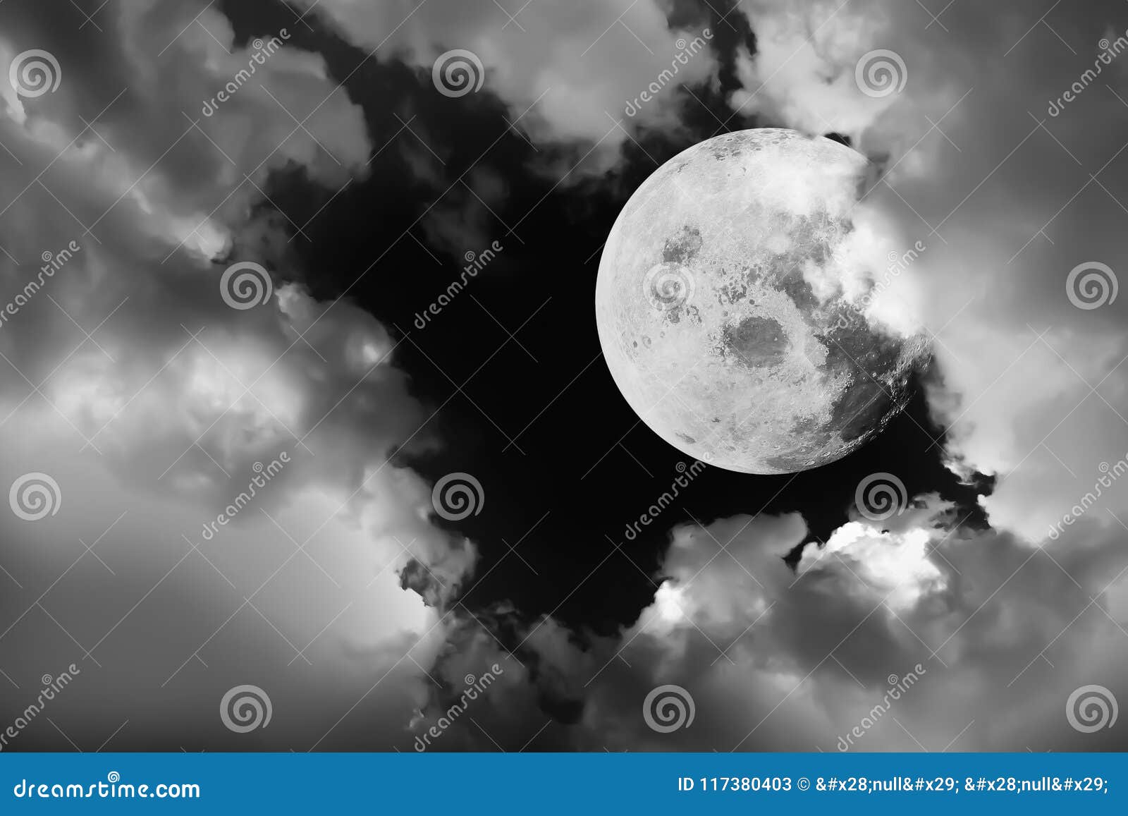 Lua Cheia Com Fundo Preto E Branco Do Céu Imagem de Stock - Imagem de ...