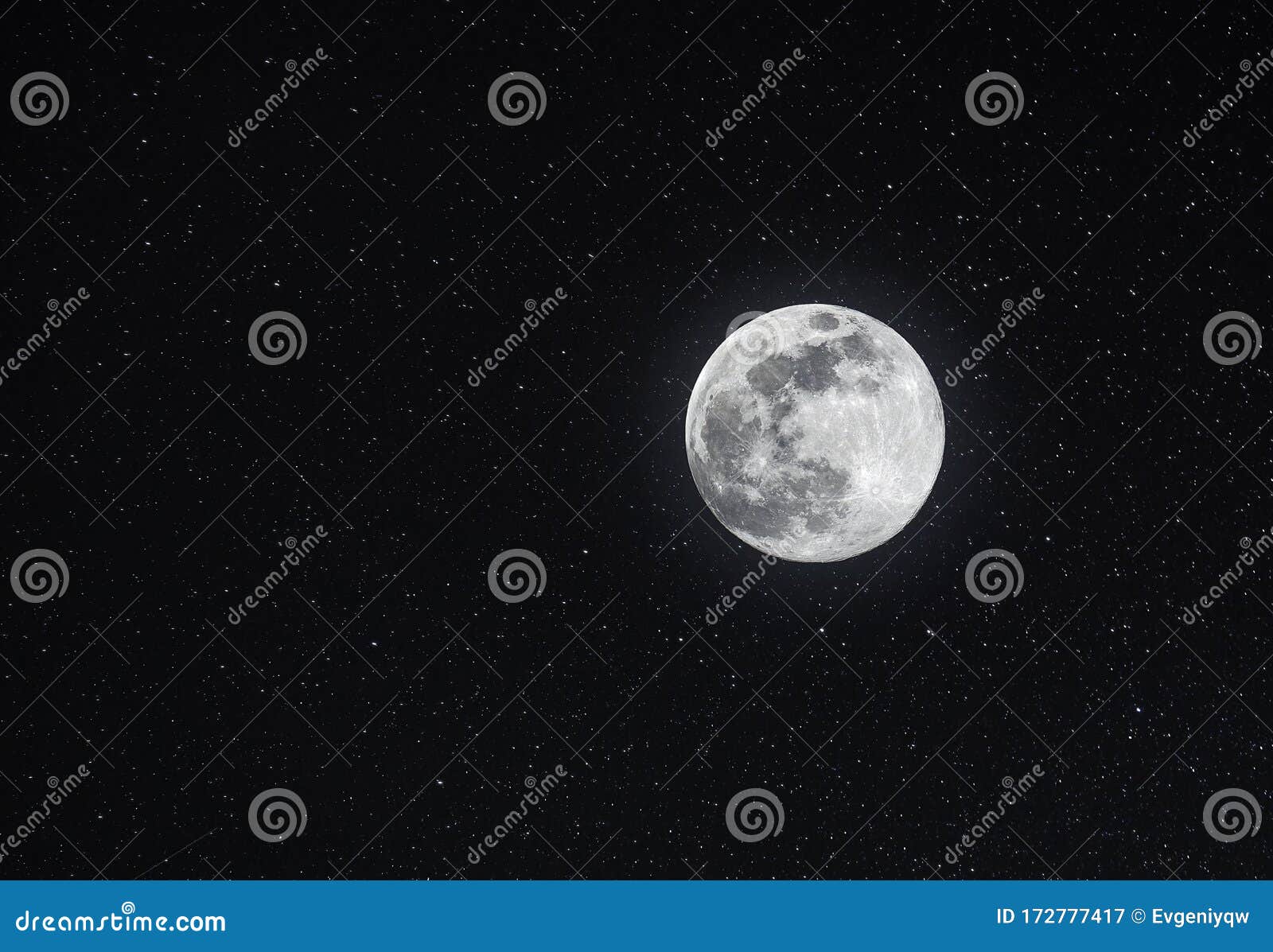 Lua cheia no céu estrelado imagem de stock. Imagem de brilhante - 172777417
