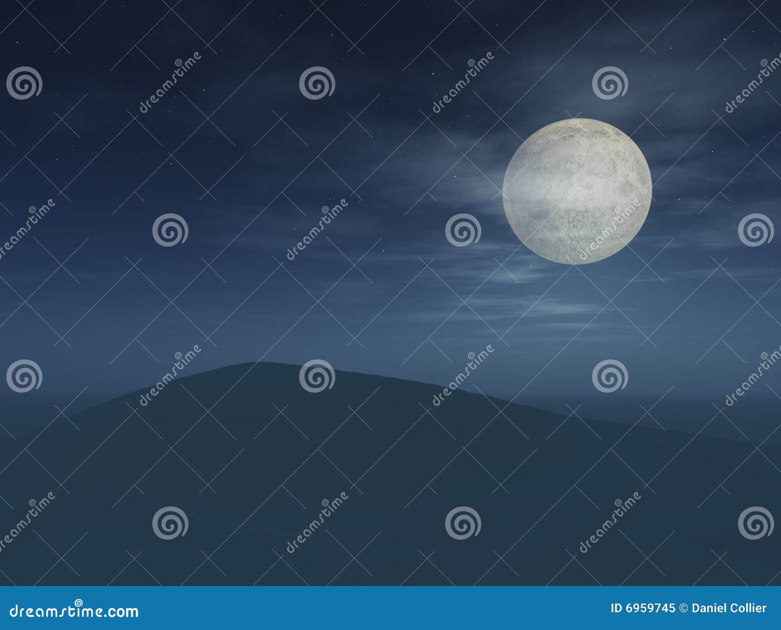 Lua cheia sobre o deserto ilustração stock. Ilustração de azul - 6959745