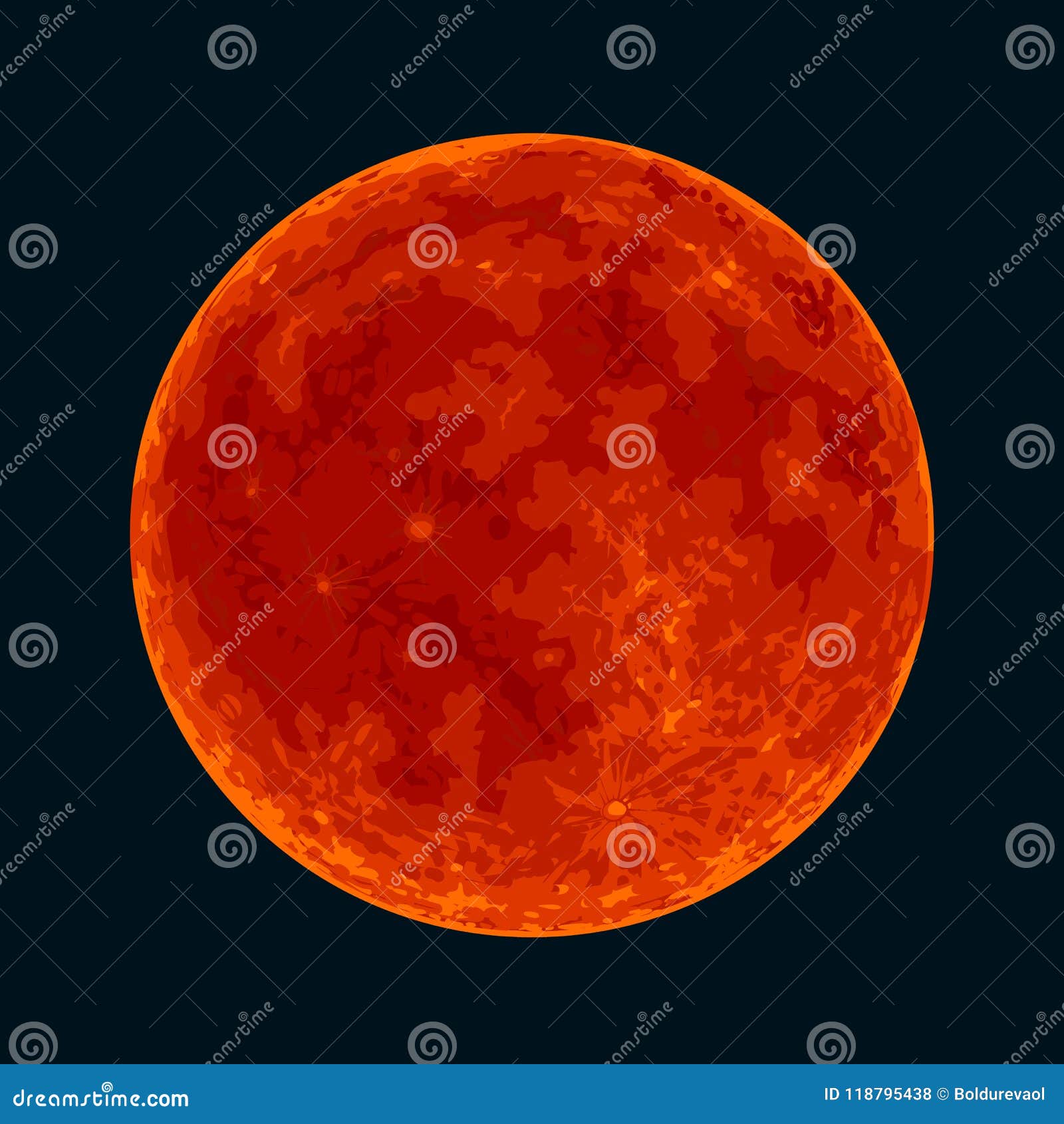 Lua Cheia Vermelha Do Sangue No Fundo Preto Ilustração do Vetor ...