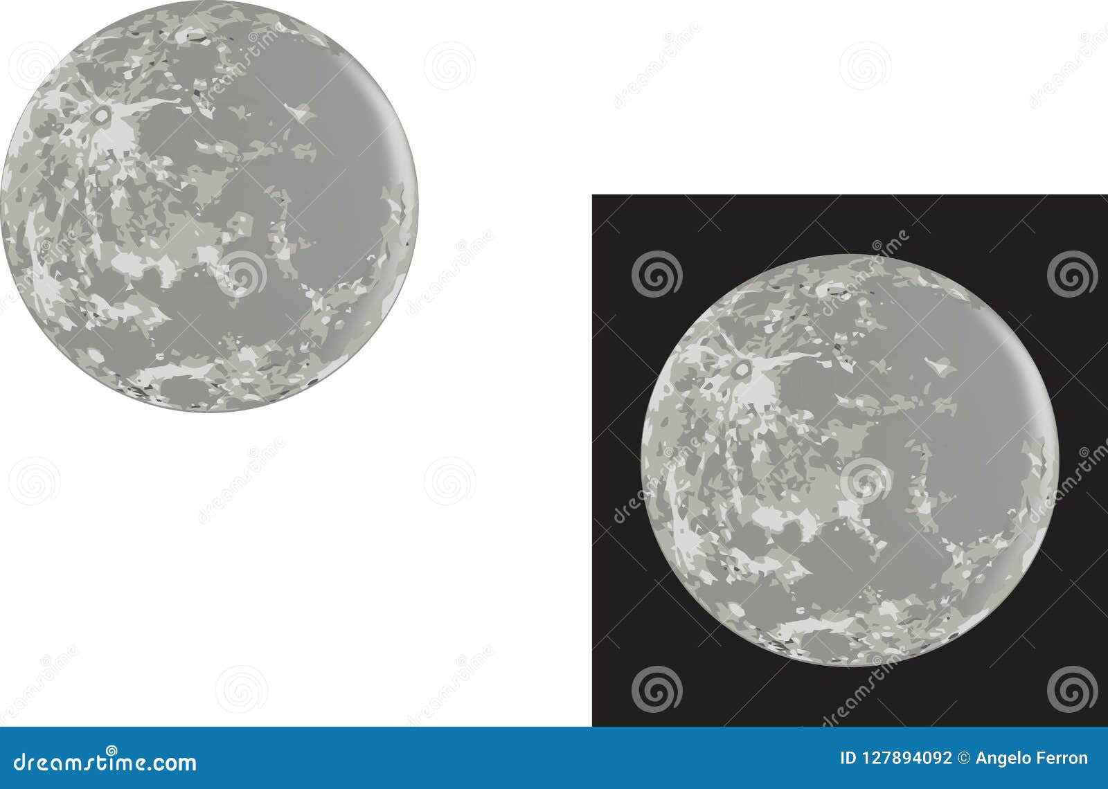 Lua clara e preta ilustração do vetor. Ilustração de completamente ...