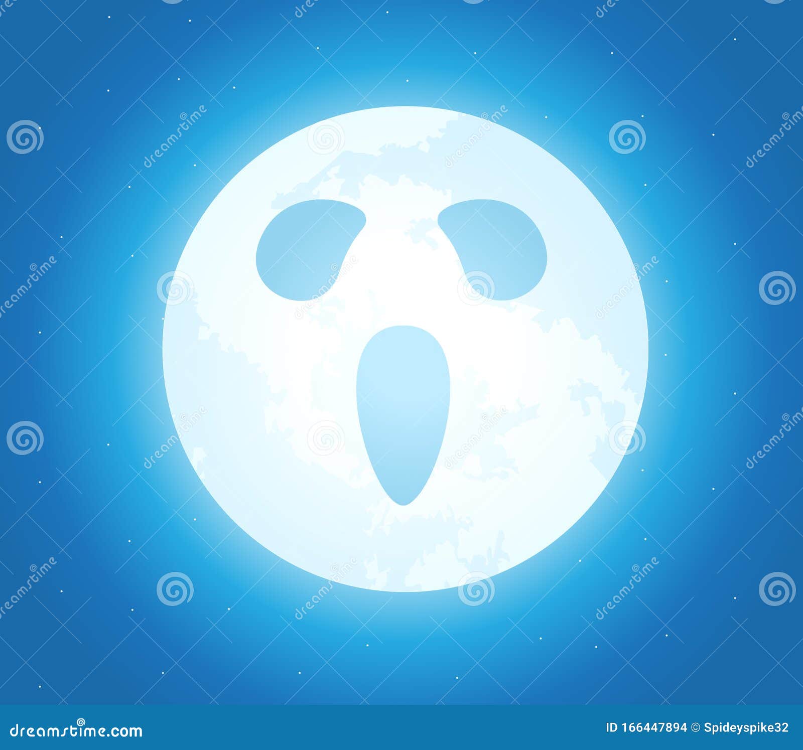 A Lua De Halloween Com Rosto Assustador Ilustração Stock - Ilustração ...