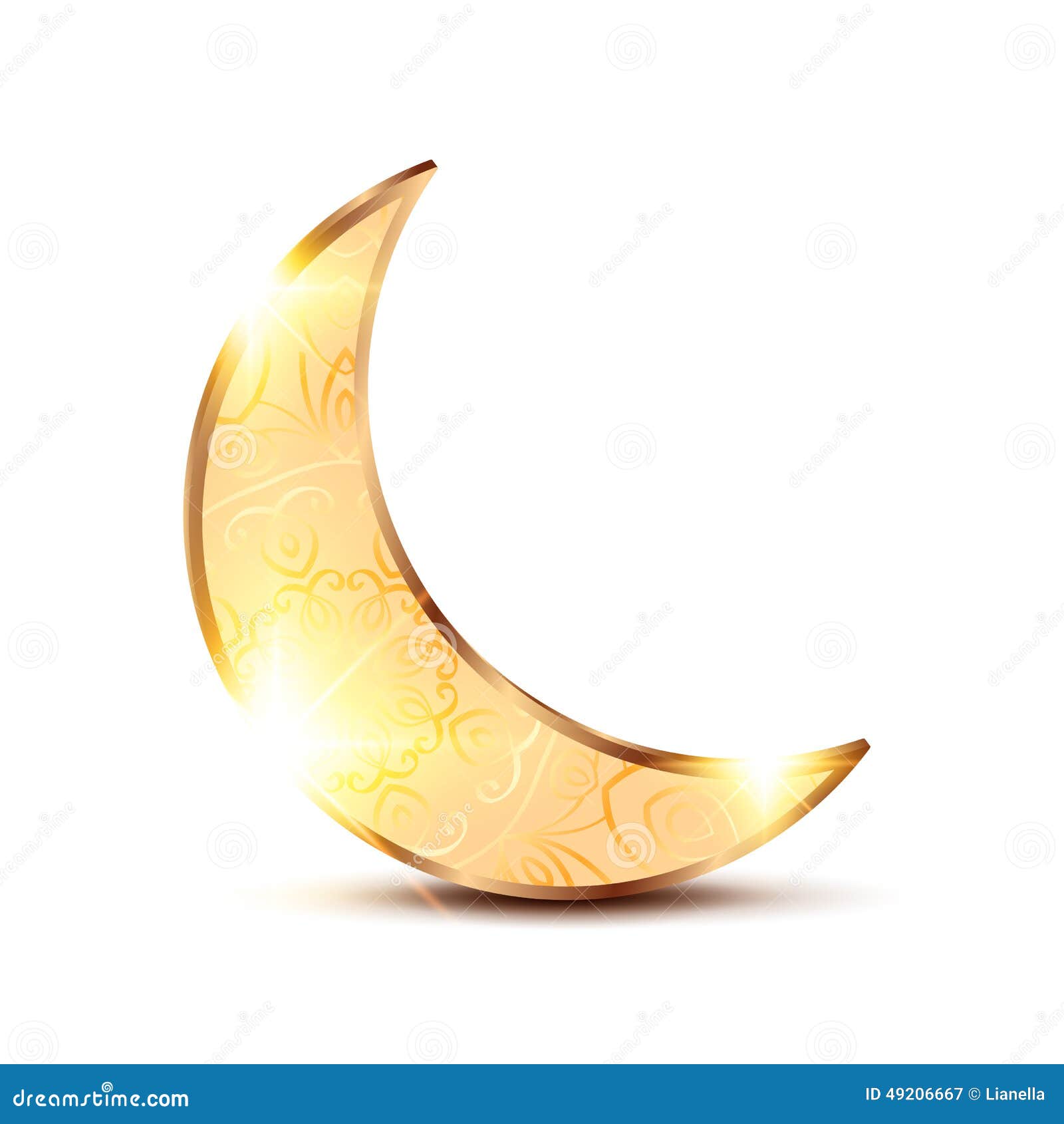 Lua decorativa dourada ilustração do vetor. Ilustração de presente ...