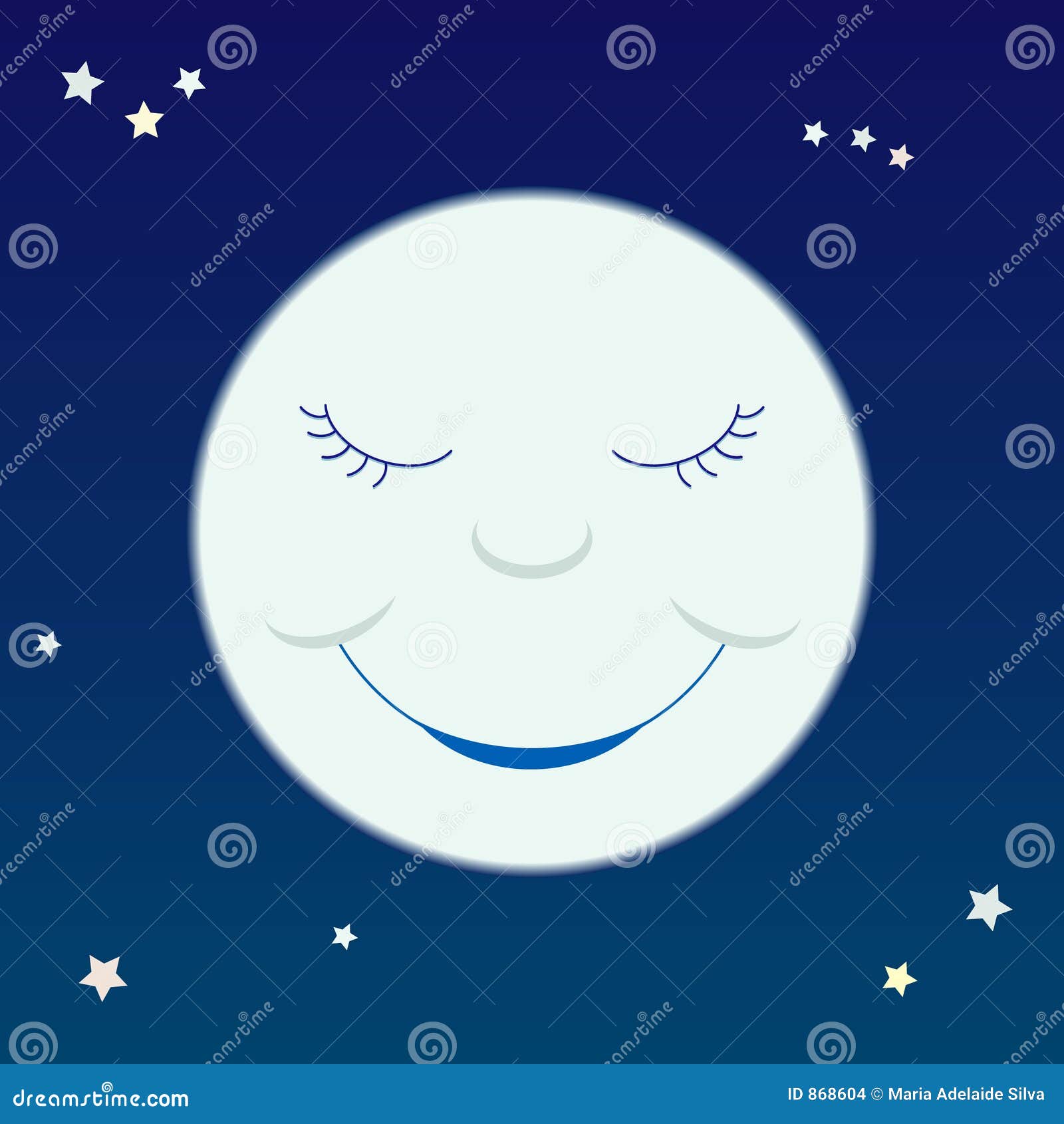 Lua dos desenhos animados ilustração stock. Ilustração de noite - 868604