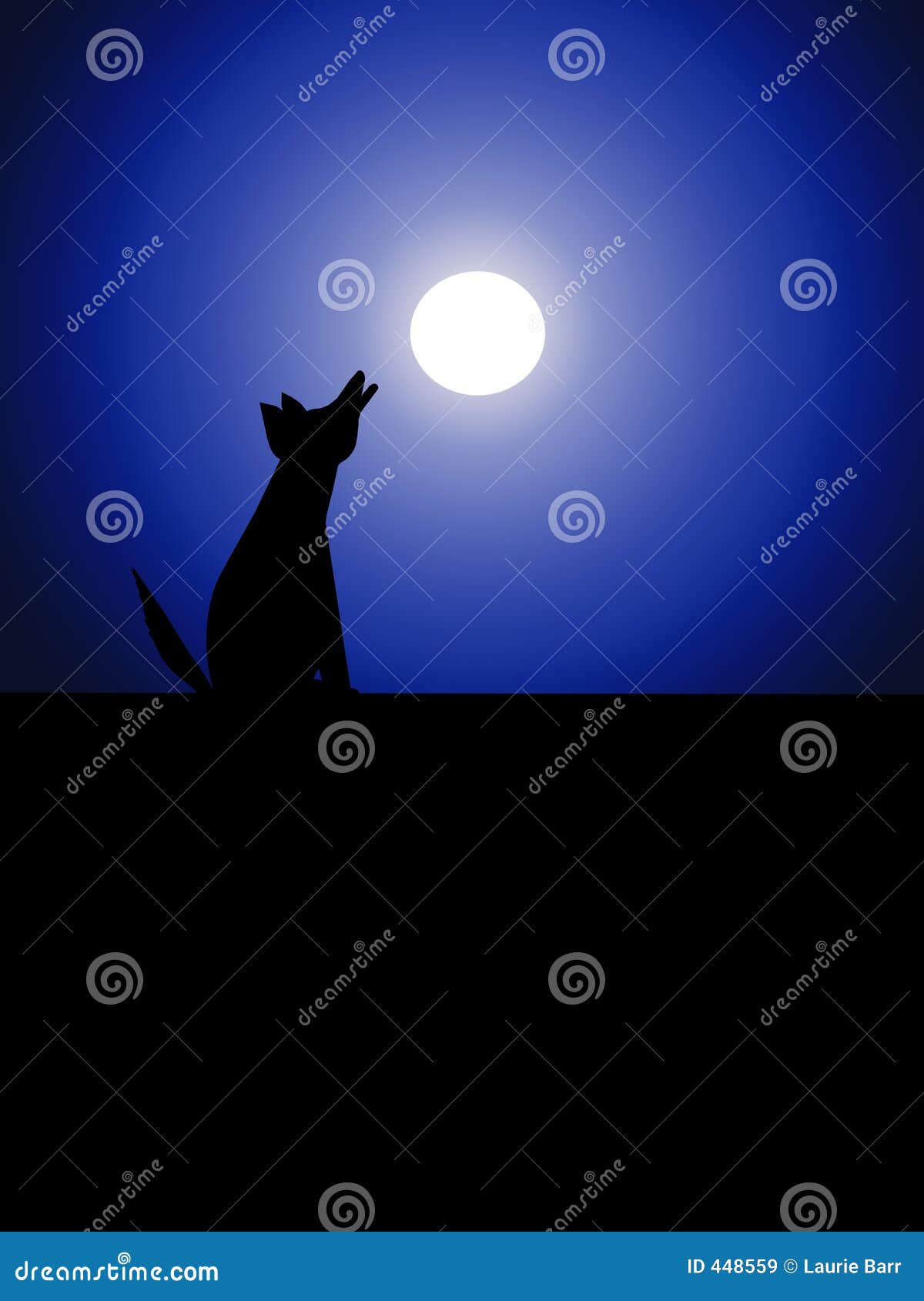 Lua e animal. ilustração stock. Ilustração de celeste, uivo - 448559