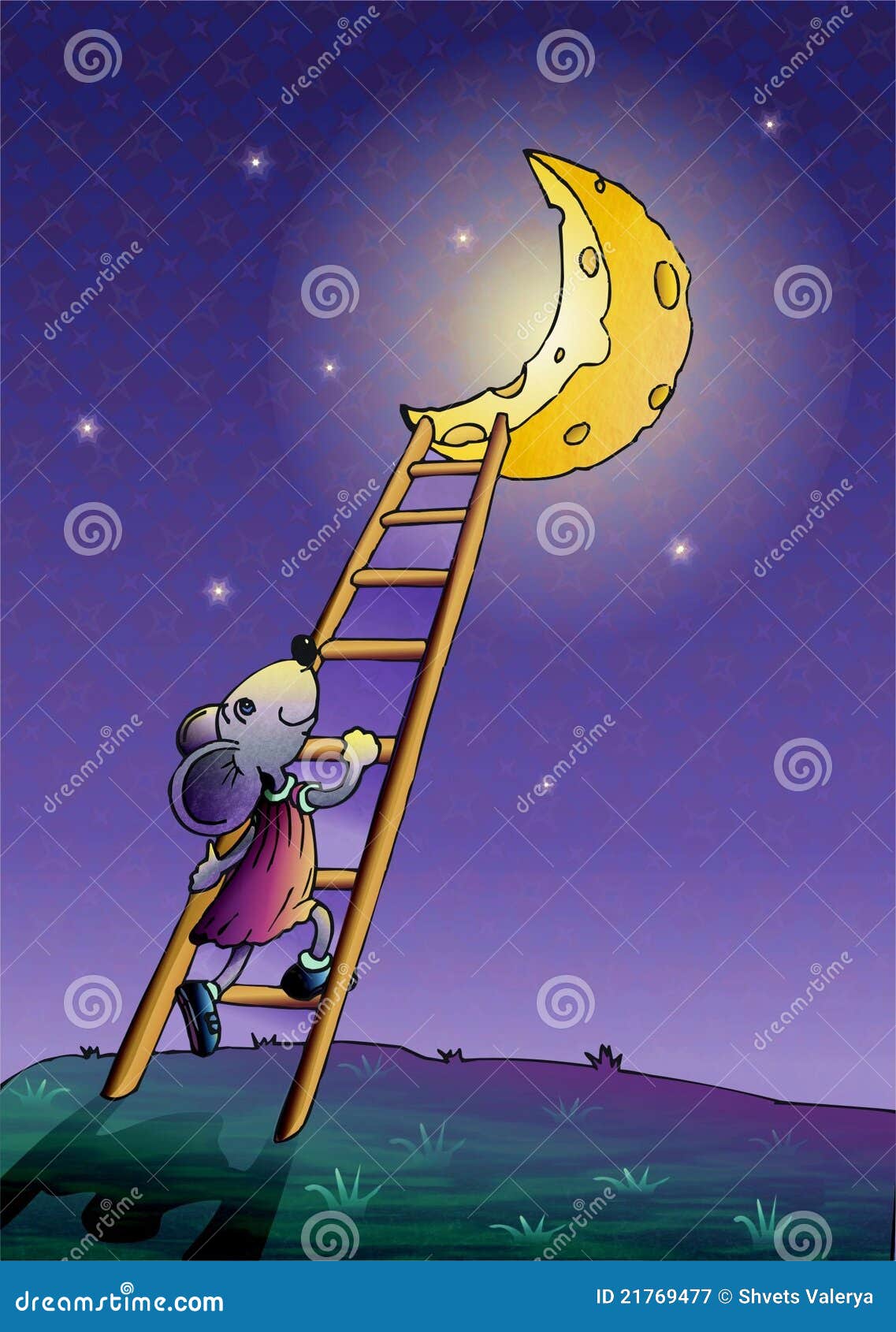 Lua e rato ilustração stock. Ilustração de escaladas - 21769477