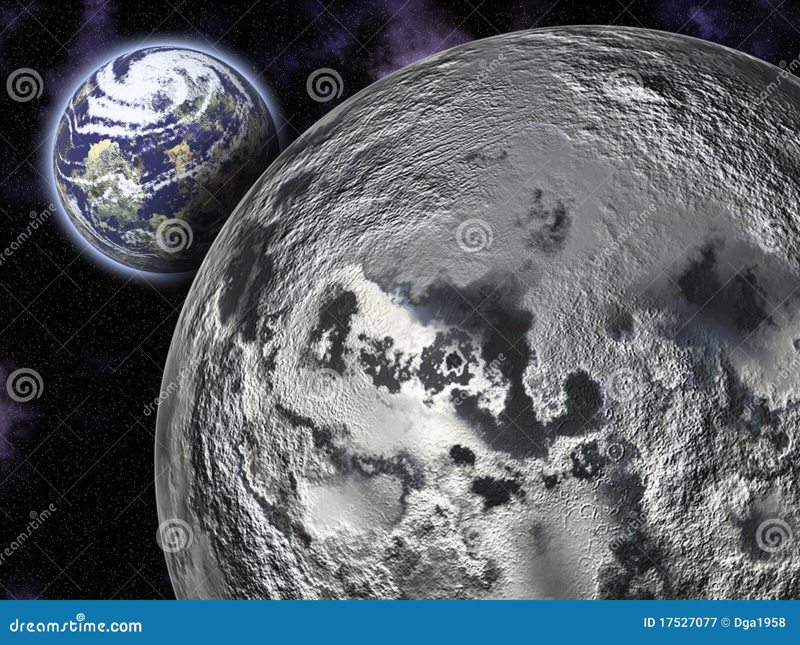 A lua e a terra imagem de stock. Imagem de atlas, astronomia - 17527077