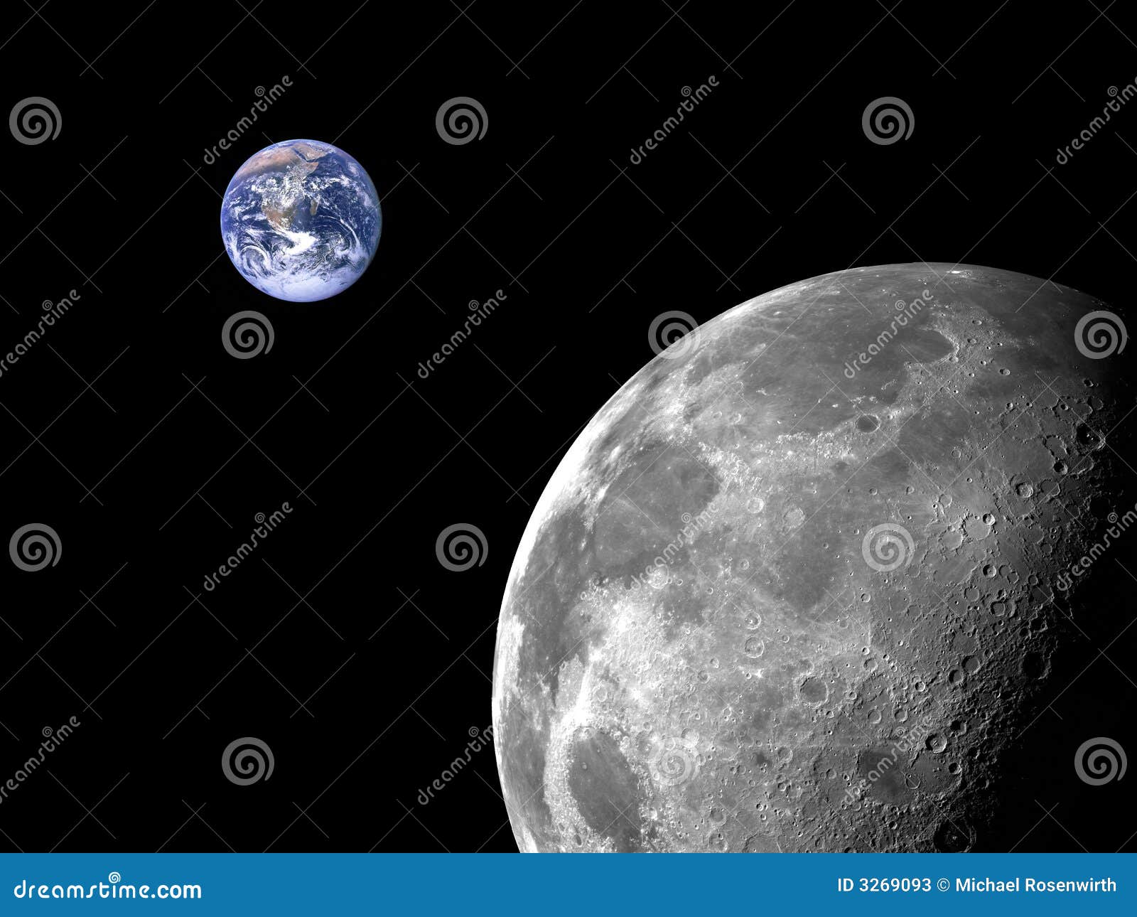 Lua e terra imagem de stock. Imagem de ambiente, ciência - 3269093