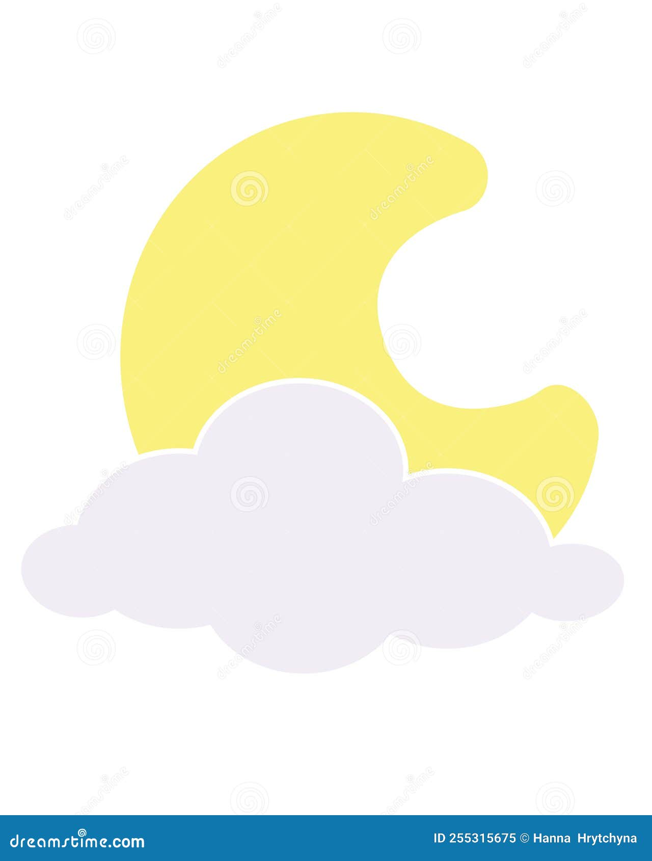 Lua Em Uma Imagem De Cor Plena Do Vetor Celeste Da Nuvem. Lua ...