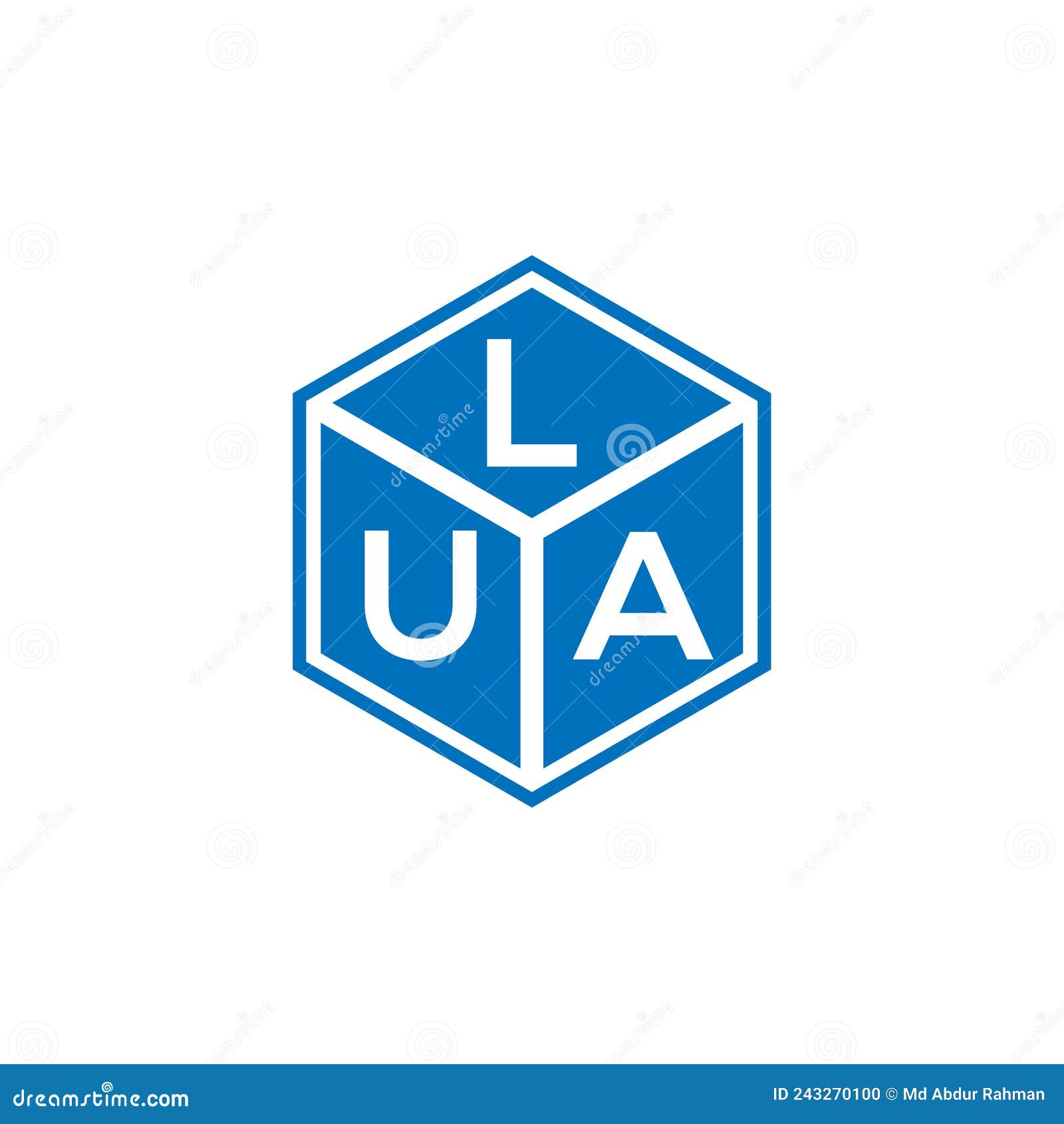 LUA Letter Logo Design on Black Background. LUA Creative Initials ...