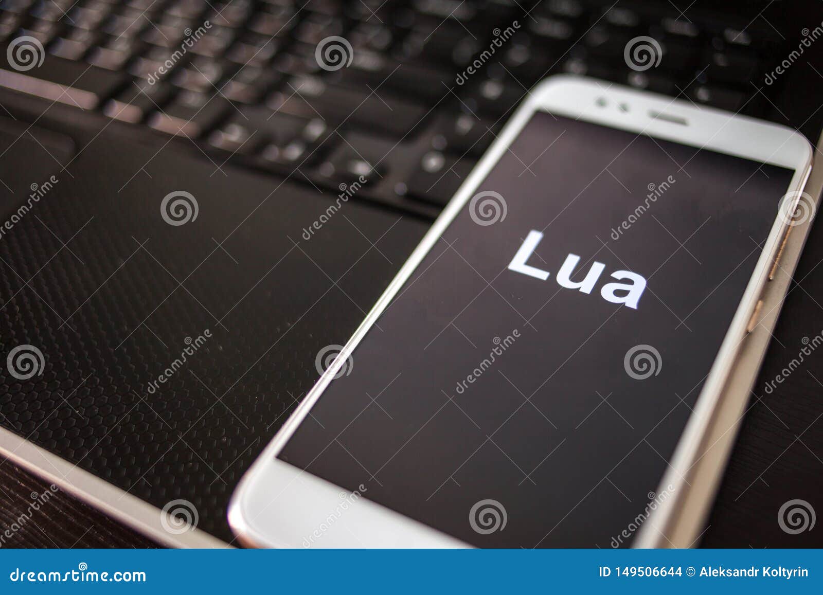 Lua Programming Language for Mobile Development, Concept. Smartphone ...