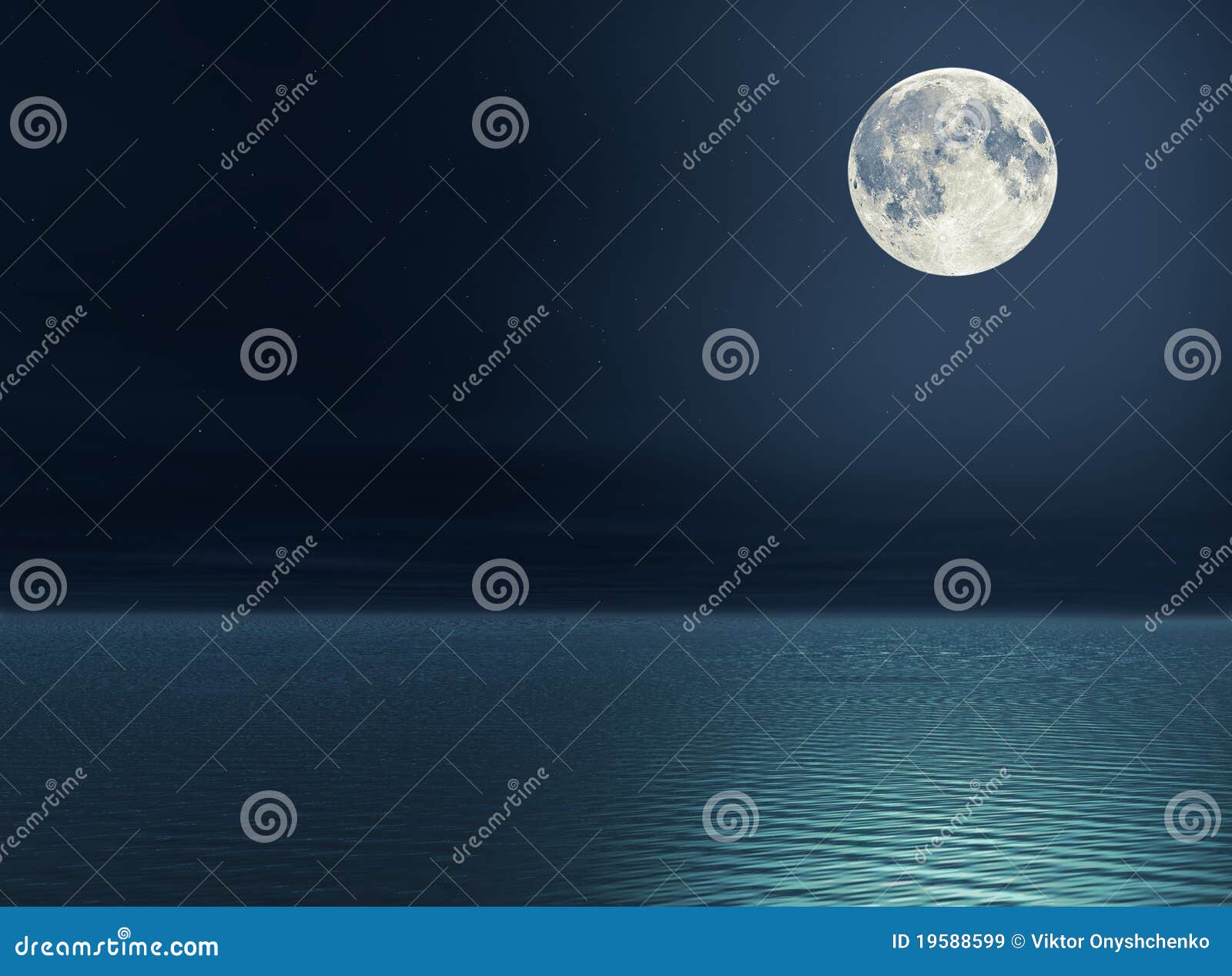 Lua sobre o mar ilustração stock. Ilustração de estrelas - 19588599