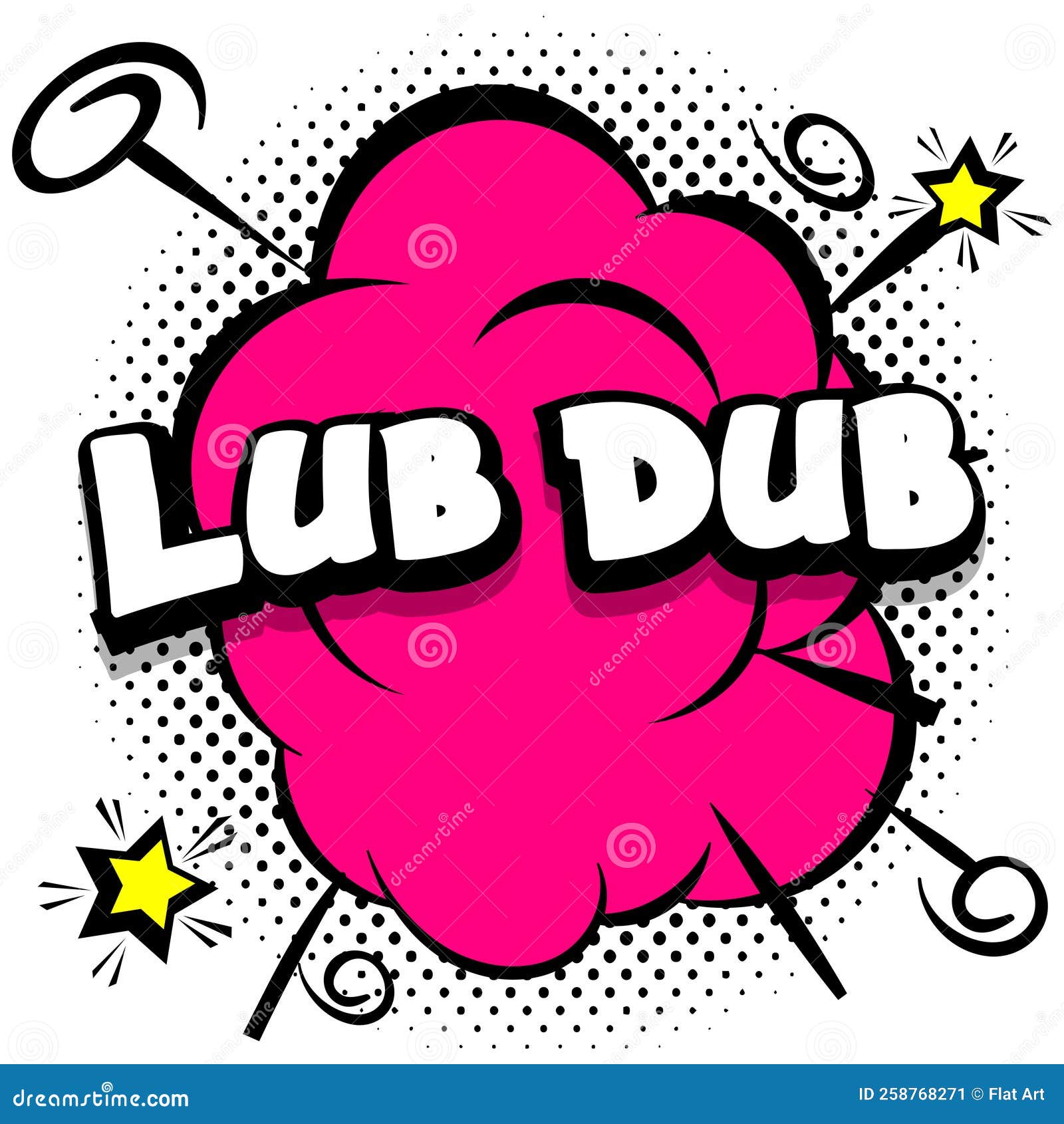 Lub Dub Comic Bright Template With Speech Bubbles On Colorful Frames ...