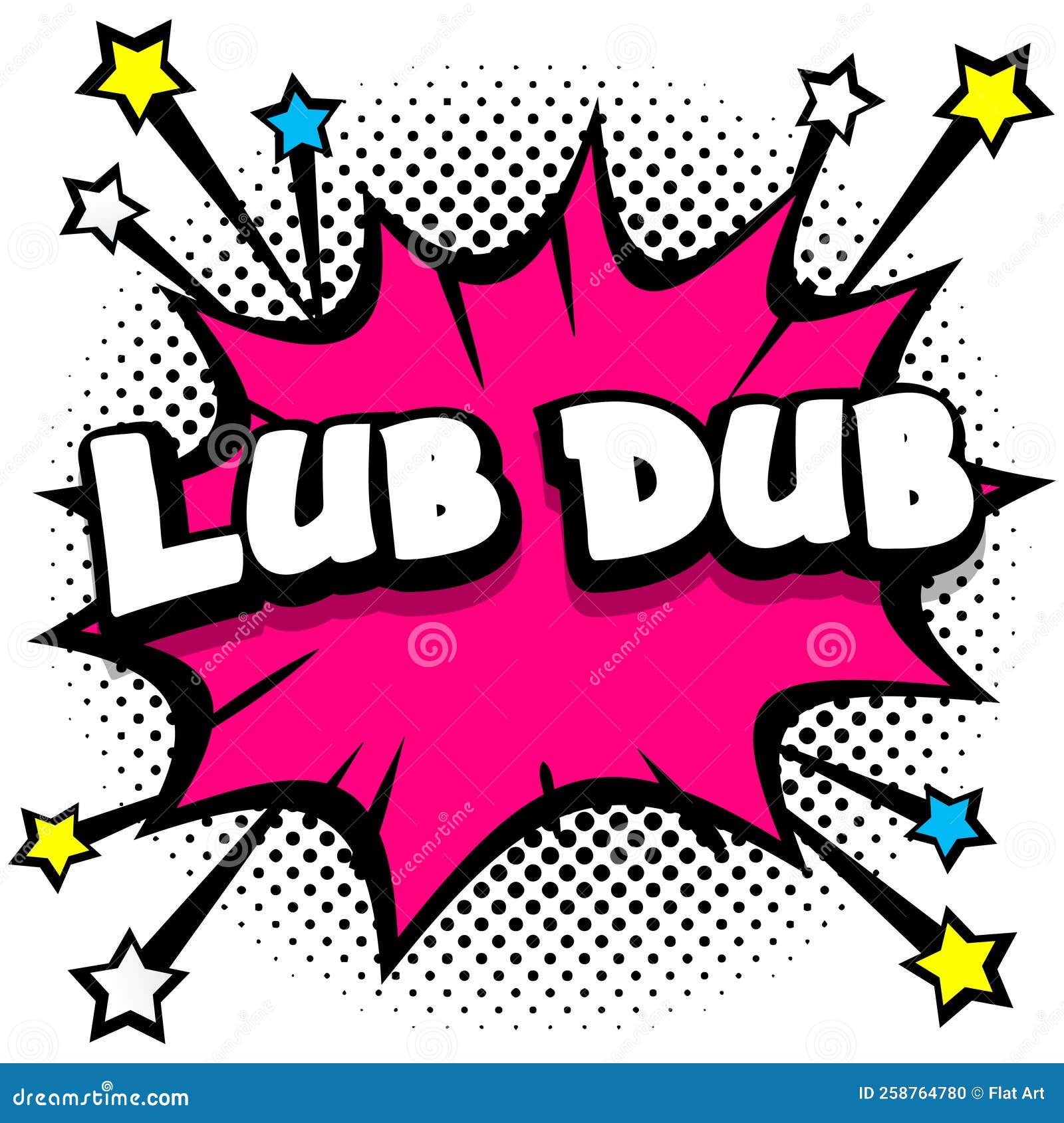 Lub Dub Pop Art Comic Speech Bubbles Book Sound Effects Stock Vector ...