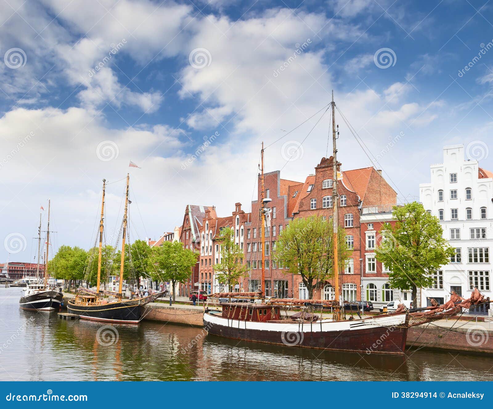 Lubeck, Germany stock photo. Image of water, street, city - 38294914