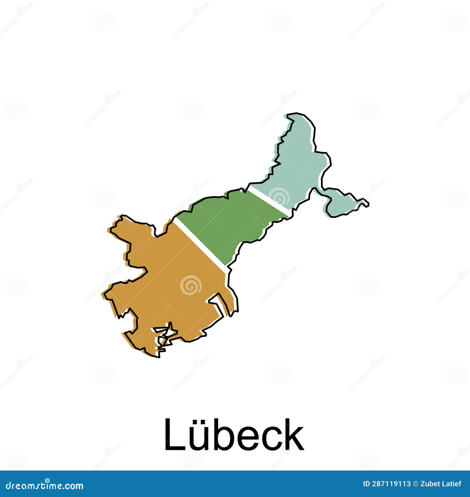 Lubeck Outline Map Cartoon Vector | CartoonDealer.com #335045475