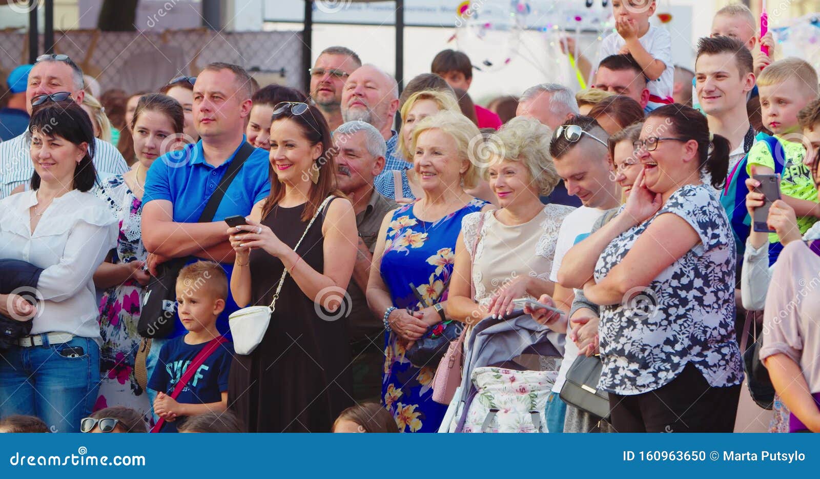 Crowd Watching an Event Outdoors Stock Footage - Video of live ...