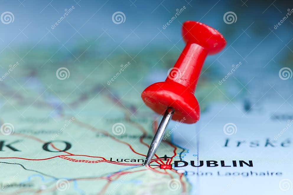 Lucan, Ireland pin on map stock photo. Image of geography - 339646210
