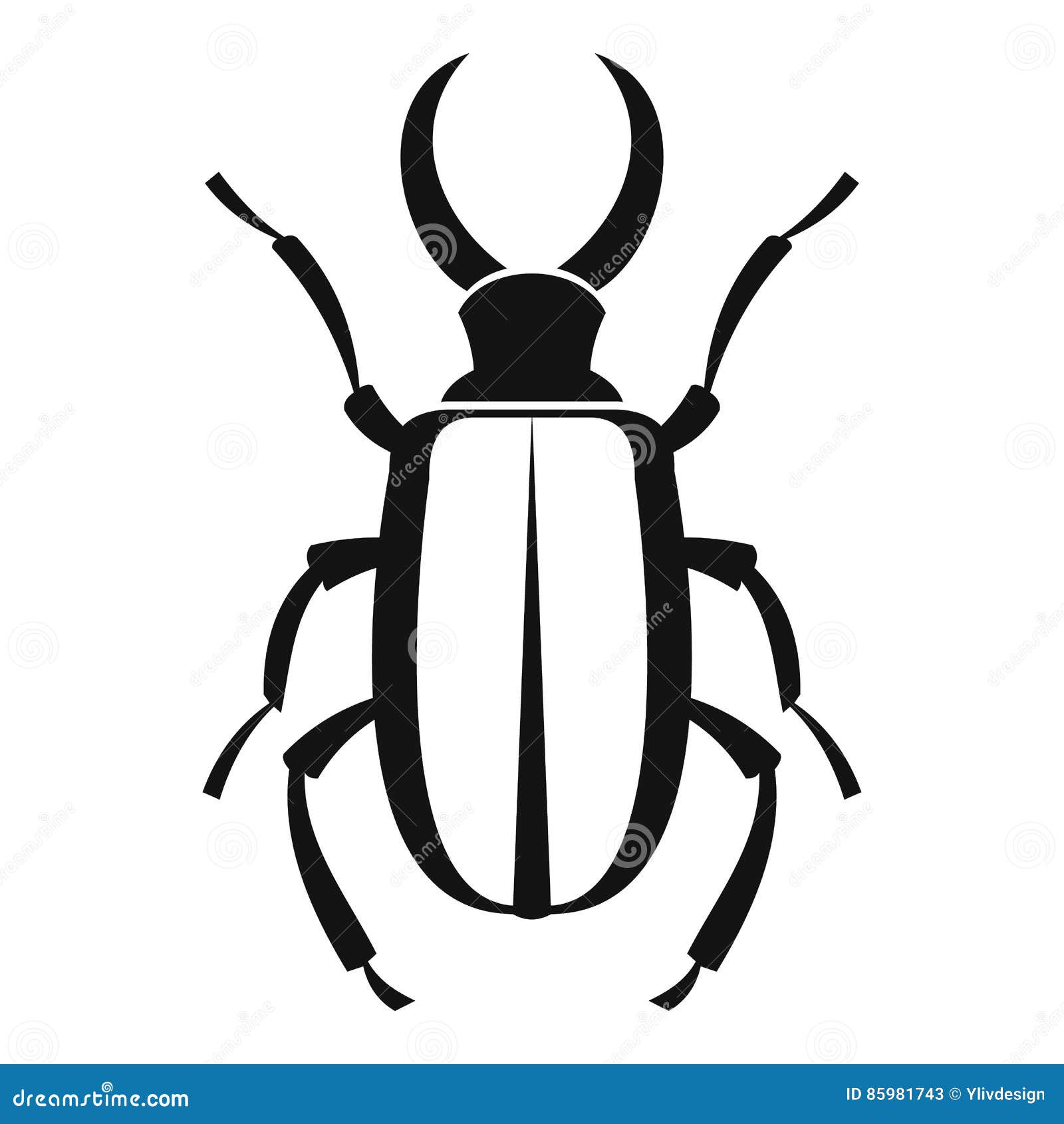 Lucanus Cervus Icon, Simple Style Stock Vector - Illustration of fauna ...