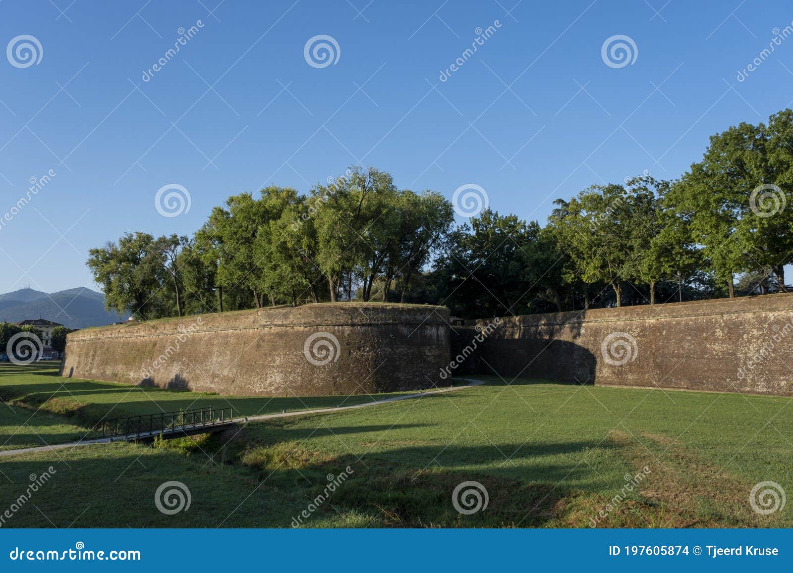 Lucca City Wall Fortifications in Spring, Tuscany, Italy Stock Photo ...