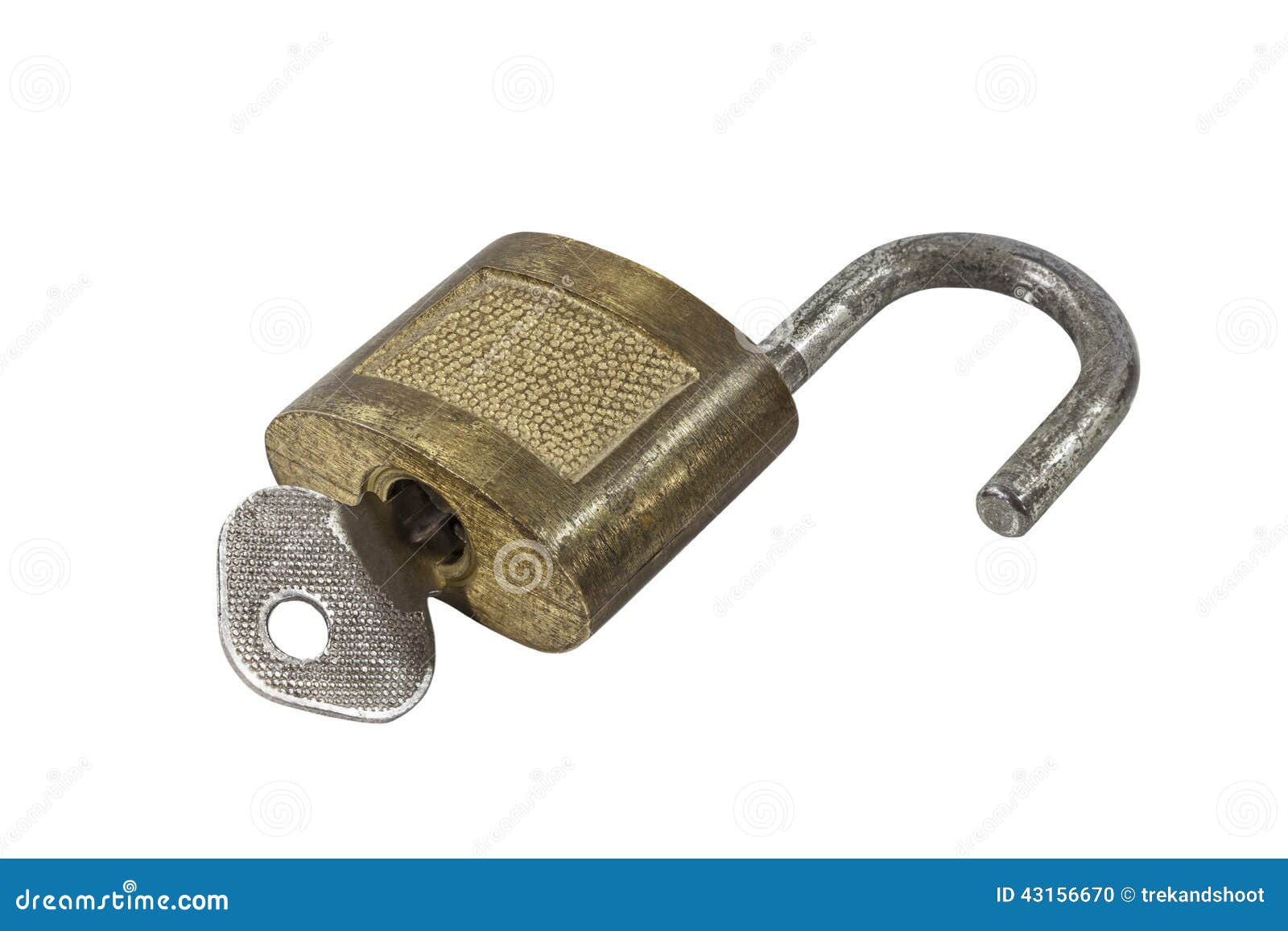 Lucchetto D'annata Con La Chiave Fotografia Stock - Immagine di ...