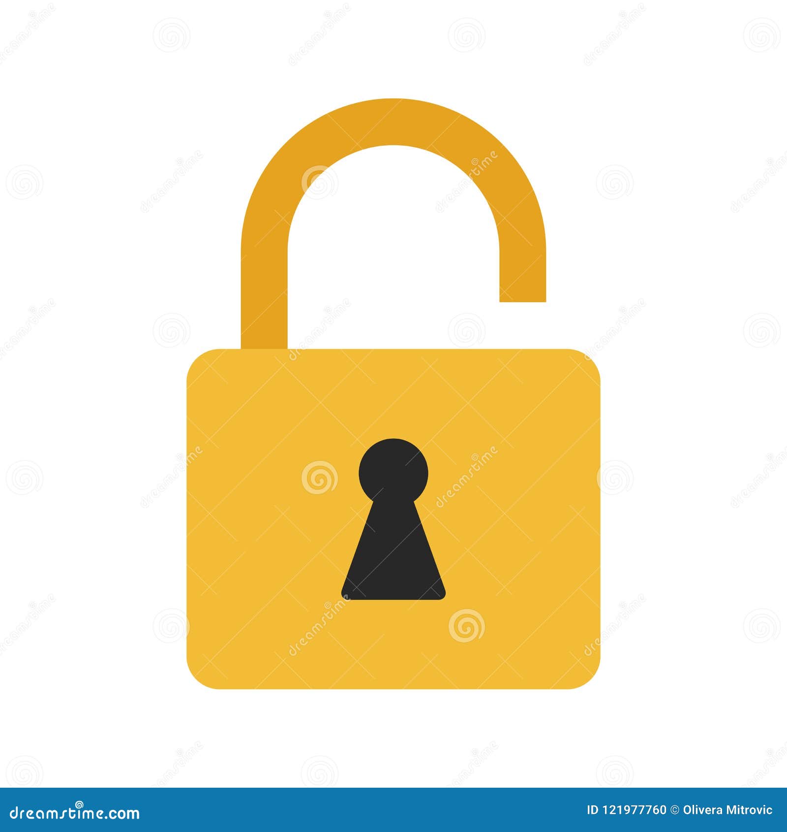 Lucchetto Sbloccato Icona Piana Illustrazione Vettoriale ...