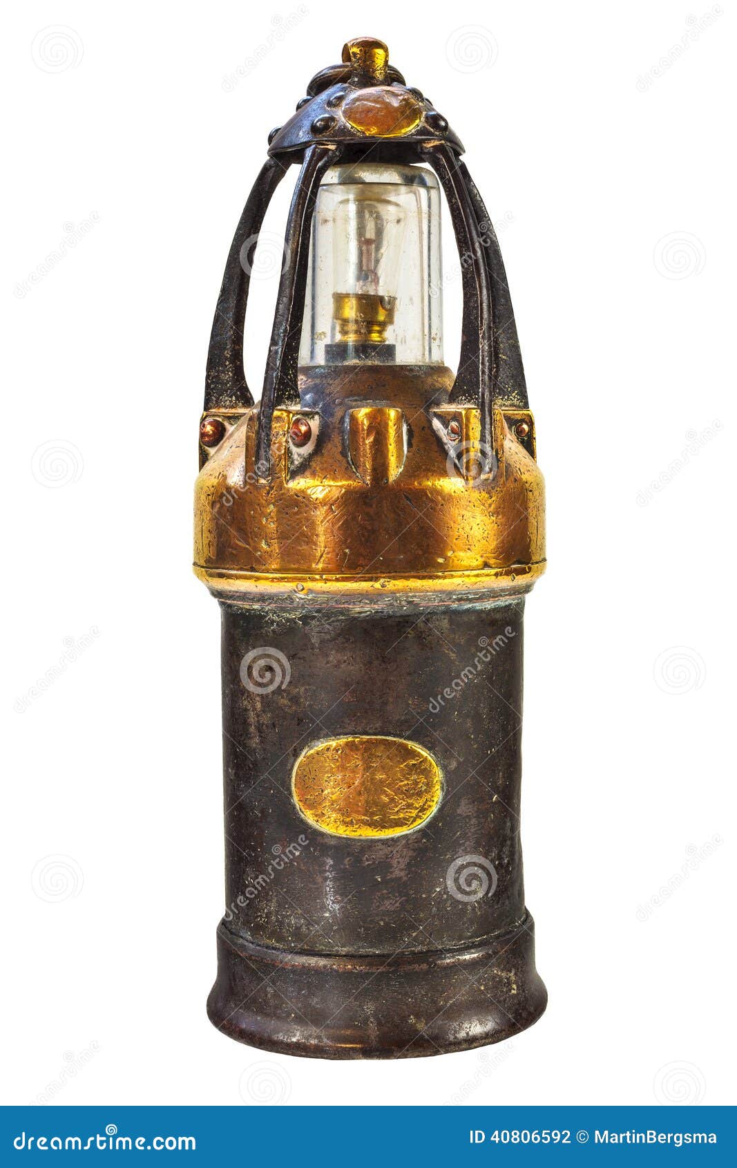 Luce D'annata Del Minatore Isolata Su Bianco Fotografia Stock ...