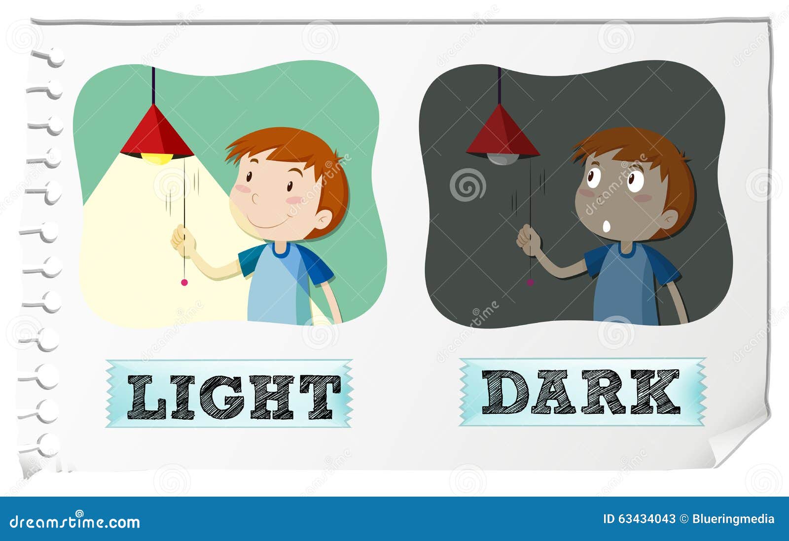 Luce E Buio Opposti Di Aggettivi Illustrazione Vettoriale ...